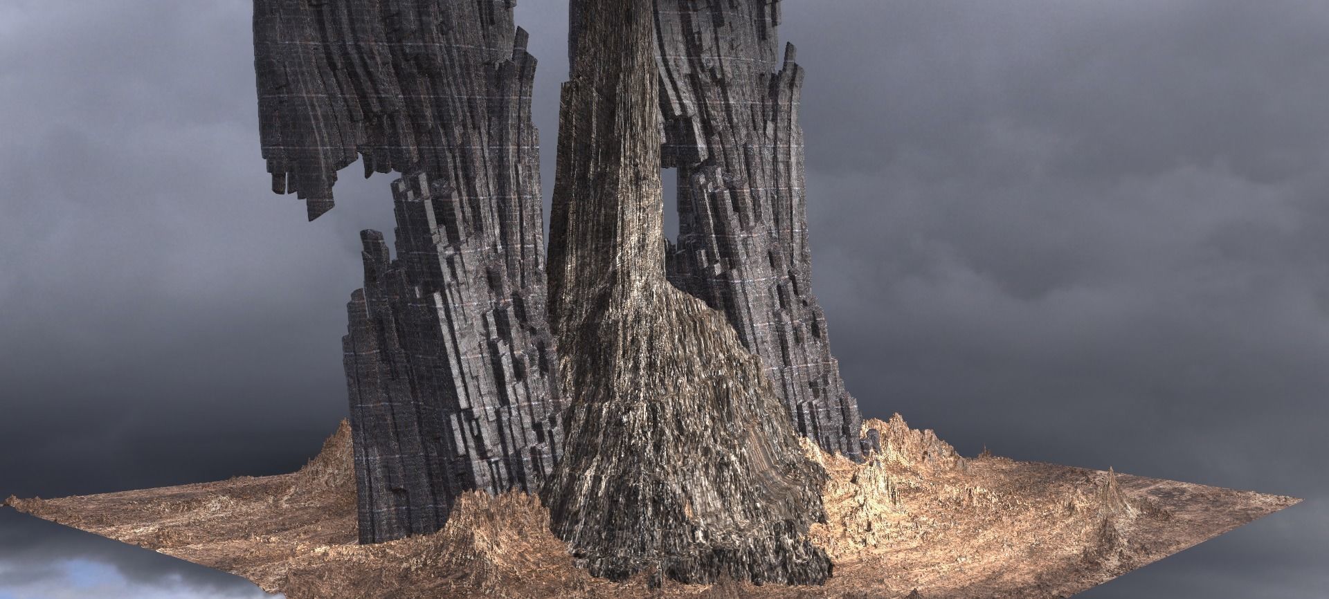 Desert Arrakis Great pillars 3D model | CGTrader