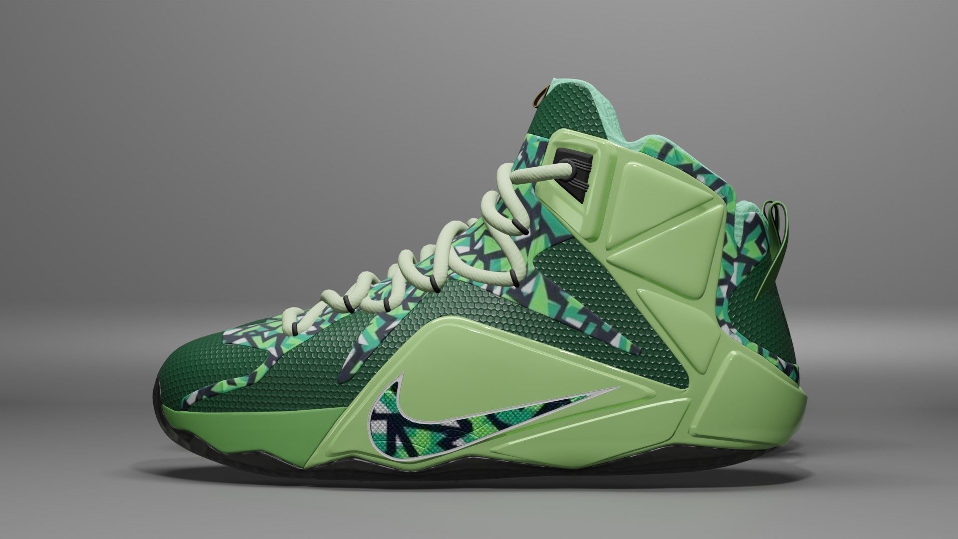 Nike Lebron green abstract 3D model | CGTrader