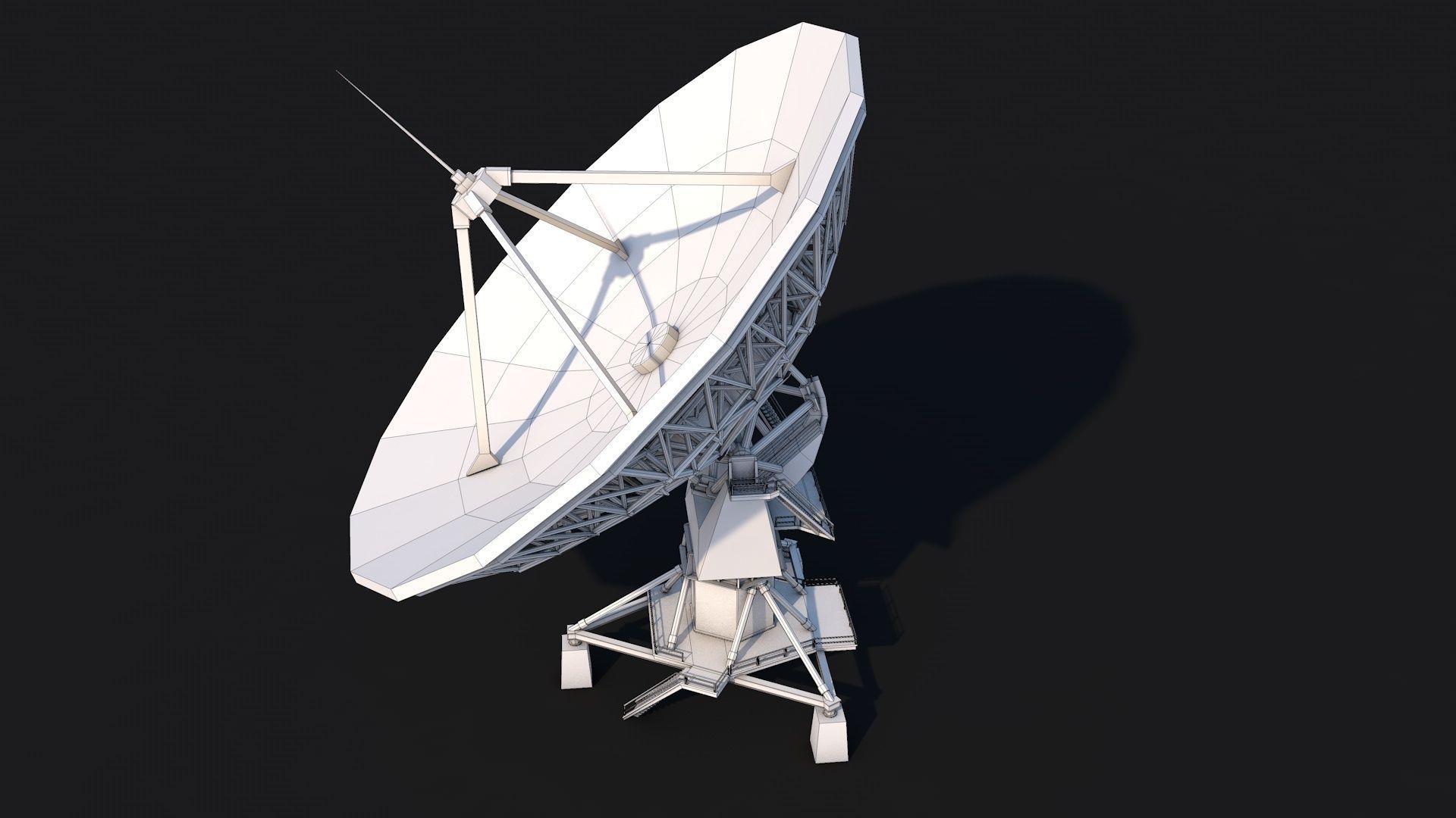 3D model Poly Satellite Dish Telescope VR / AR / low-poly | CGTrader