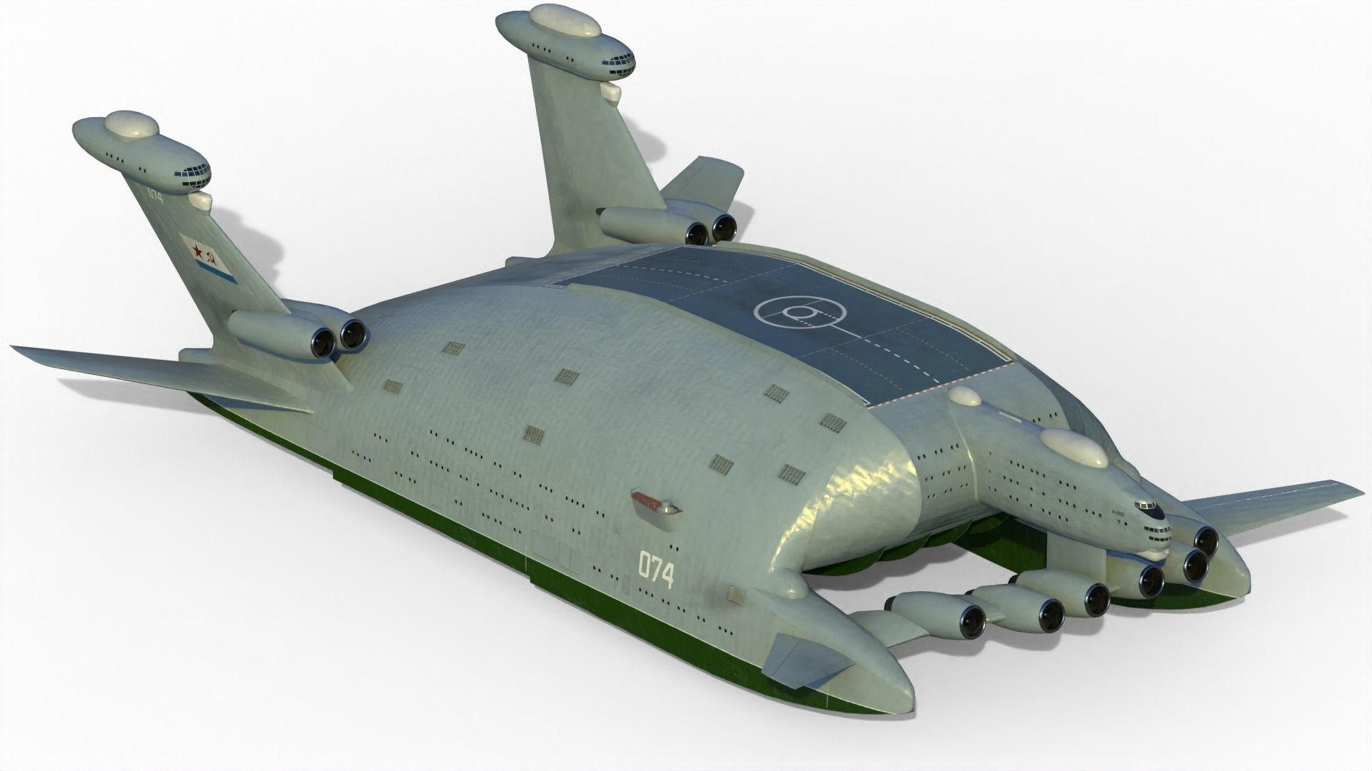 Bartini A-2500 WIG aircraft carrier 3D model | CGTrader