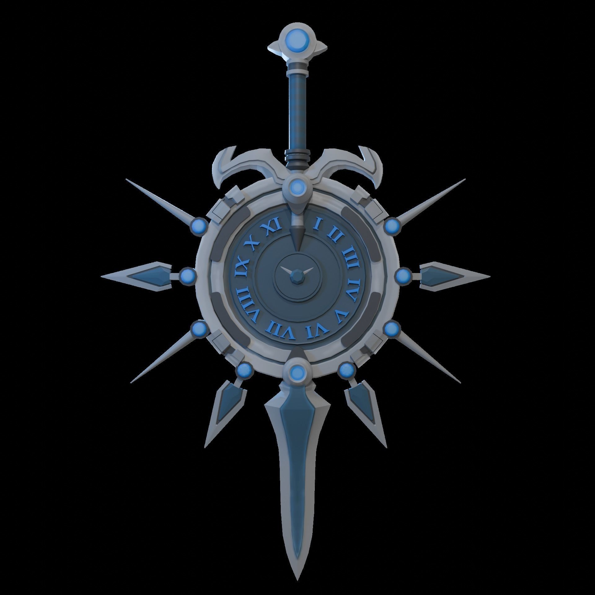 Weapon Asset - Clock Sword weapon Design by winjaydesign 3D model ...