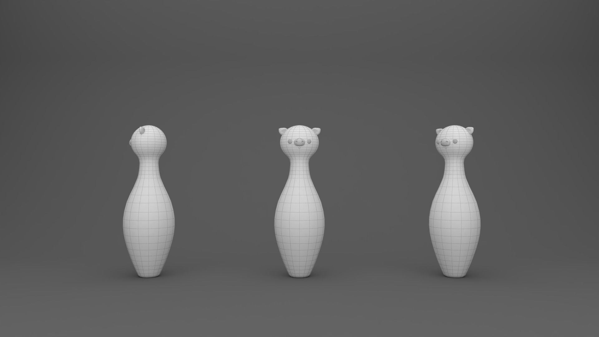 3D model Cartoon Pig Bowling And Ball Bowling VR / AR / low-poly | CGTrader