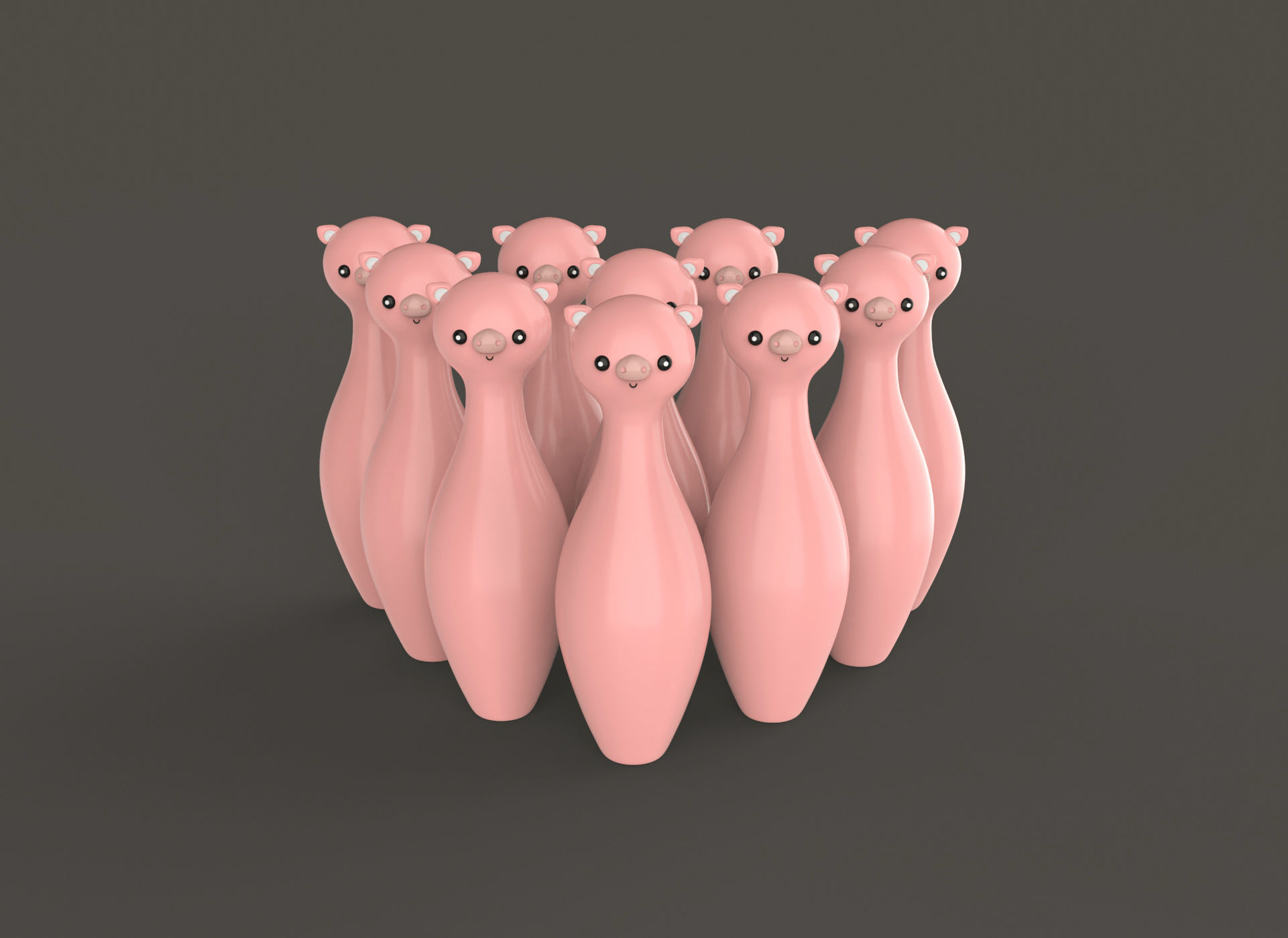 3D model Cartoon Pig Bowling And Ball Bowling VR / AR / low-poly | CGTrader