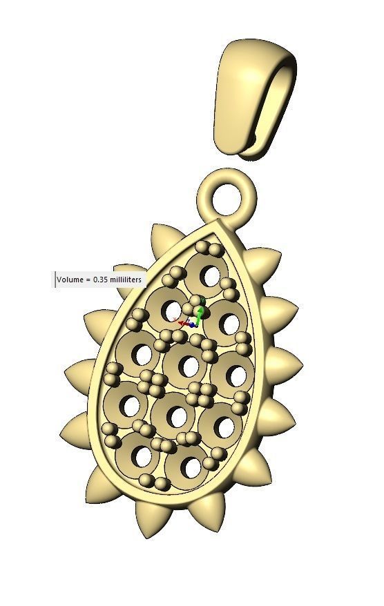 Studs diamond almond pendant charm 3D model 3D printable | CGTrader