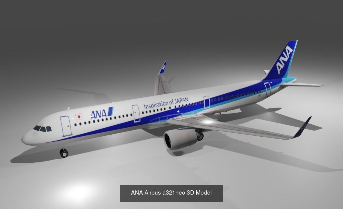 3D Model Collection Airbus a321neo 3D model 12 liveries VR / AR / low ...