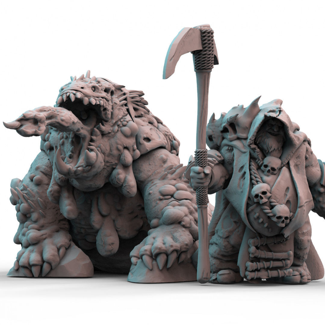 Plague Ogre Shaman and Decay Beast 3D model 3D printable | CGTrader