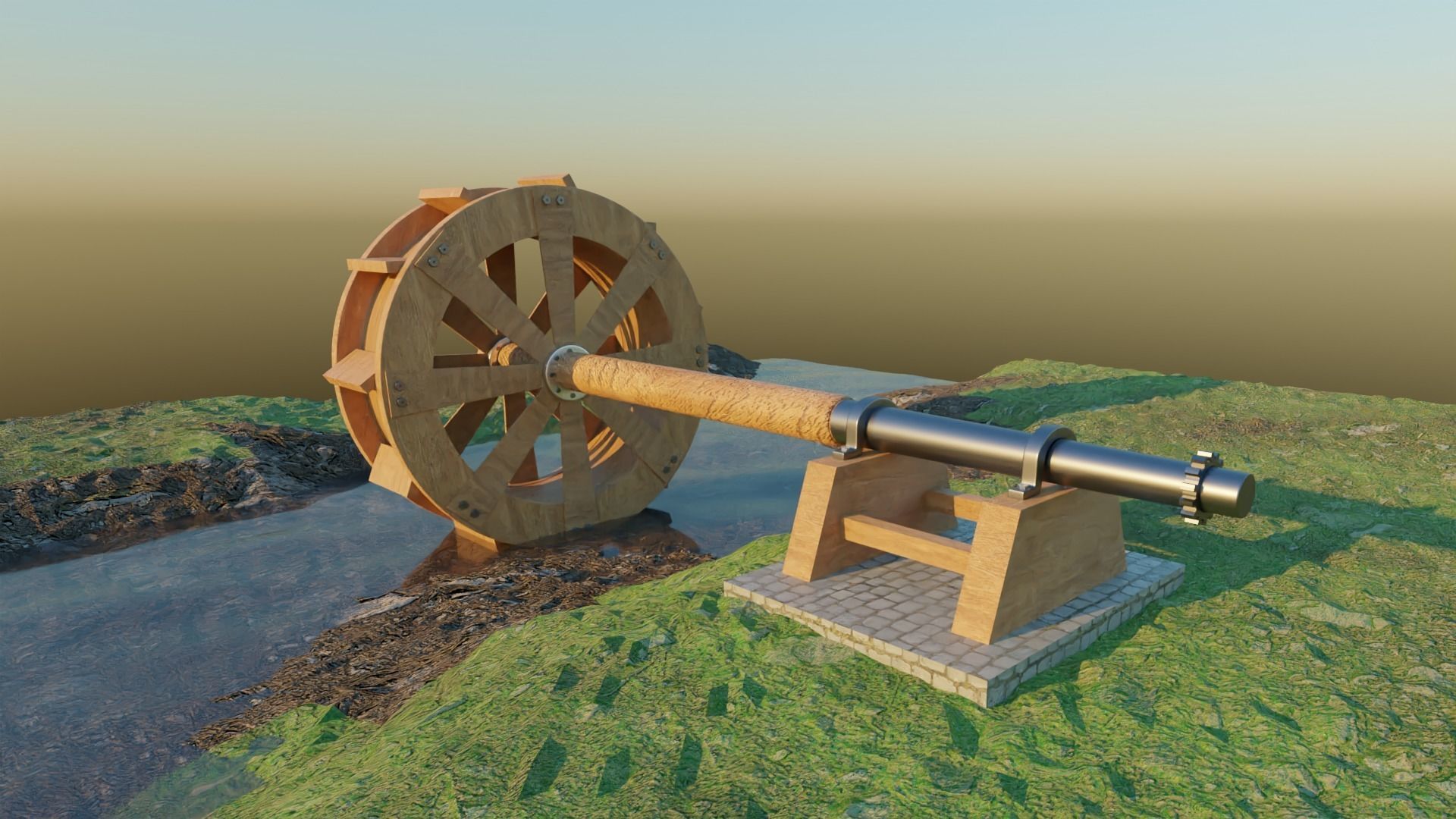 Waterwheel 3D Model free 3D model | CGTrader