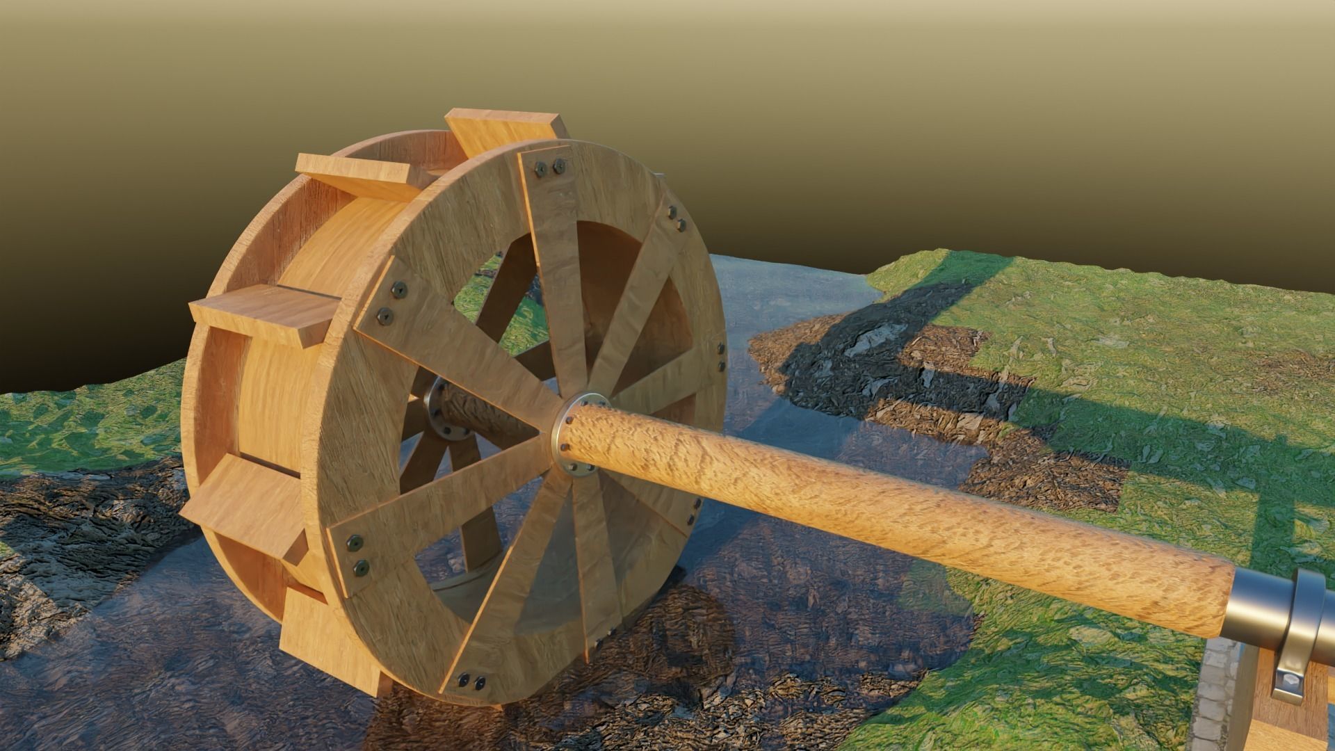 Waterwheel 3D Model free 3D model | CGTrader