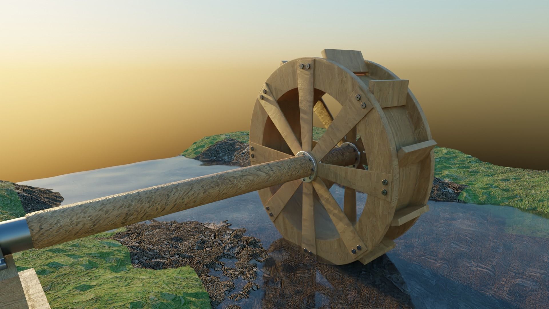 Waterwheel 3D Model free 3D model | CGTrader