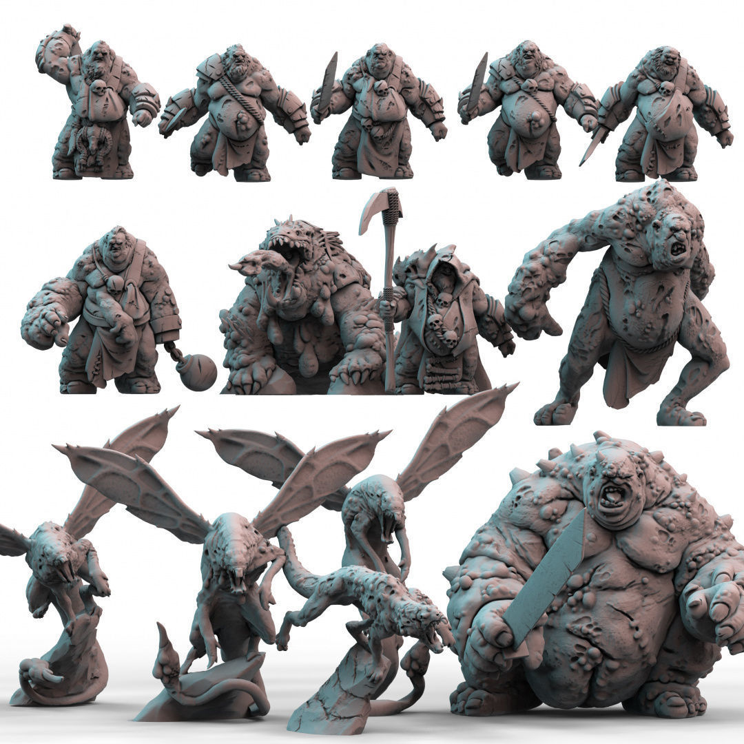 Plague Ogres Collection 3D model 3D printable | CGTrader