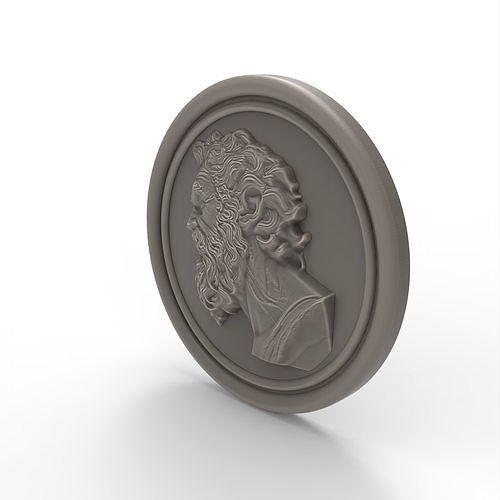 Zeus God Head With Round Base Sculpture STL File 3D model 3D printable ...