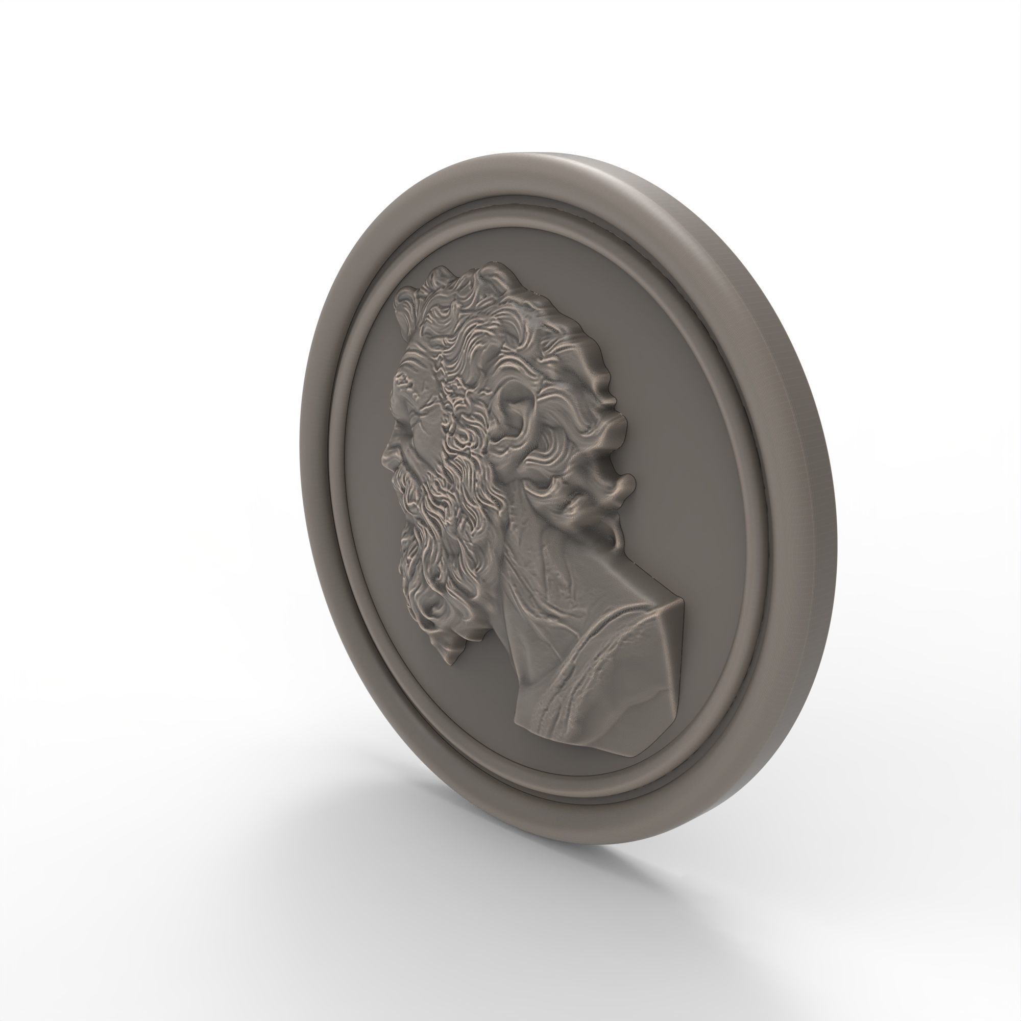 Zeus God Head With Round Base Sculpture STL File 3D model 3D printable ...