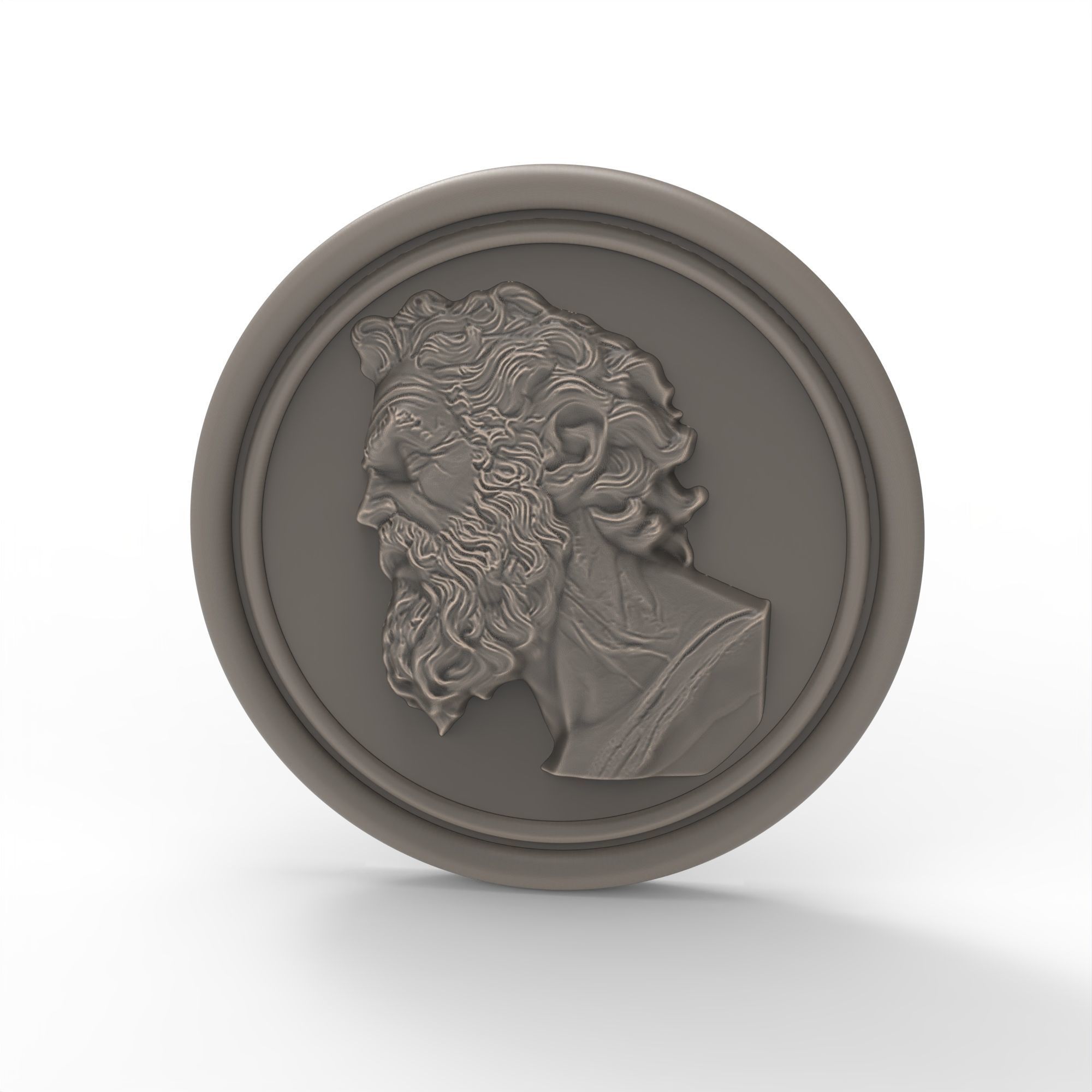 Zeus God Head With Round Base Sculpture STL File 3D model 3D printable ...