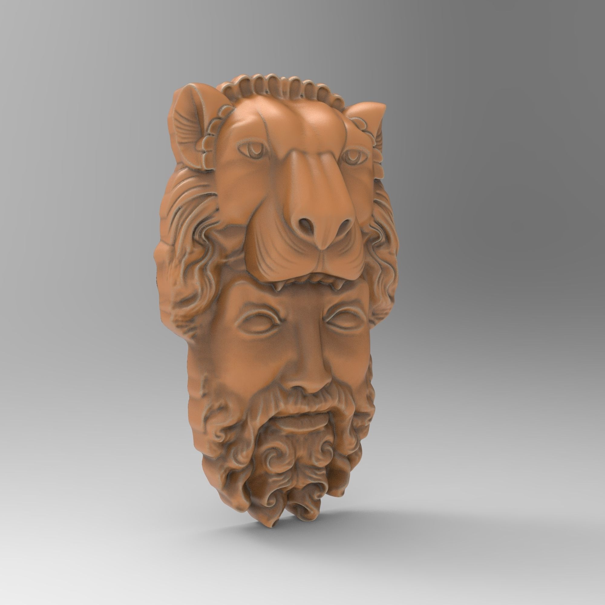 Ancient Greek Sculpture of Hercules Nemean Lion Helmet STL File 3D ...