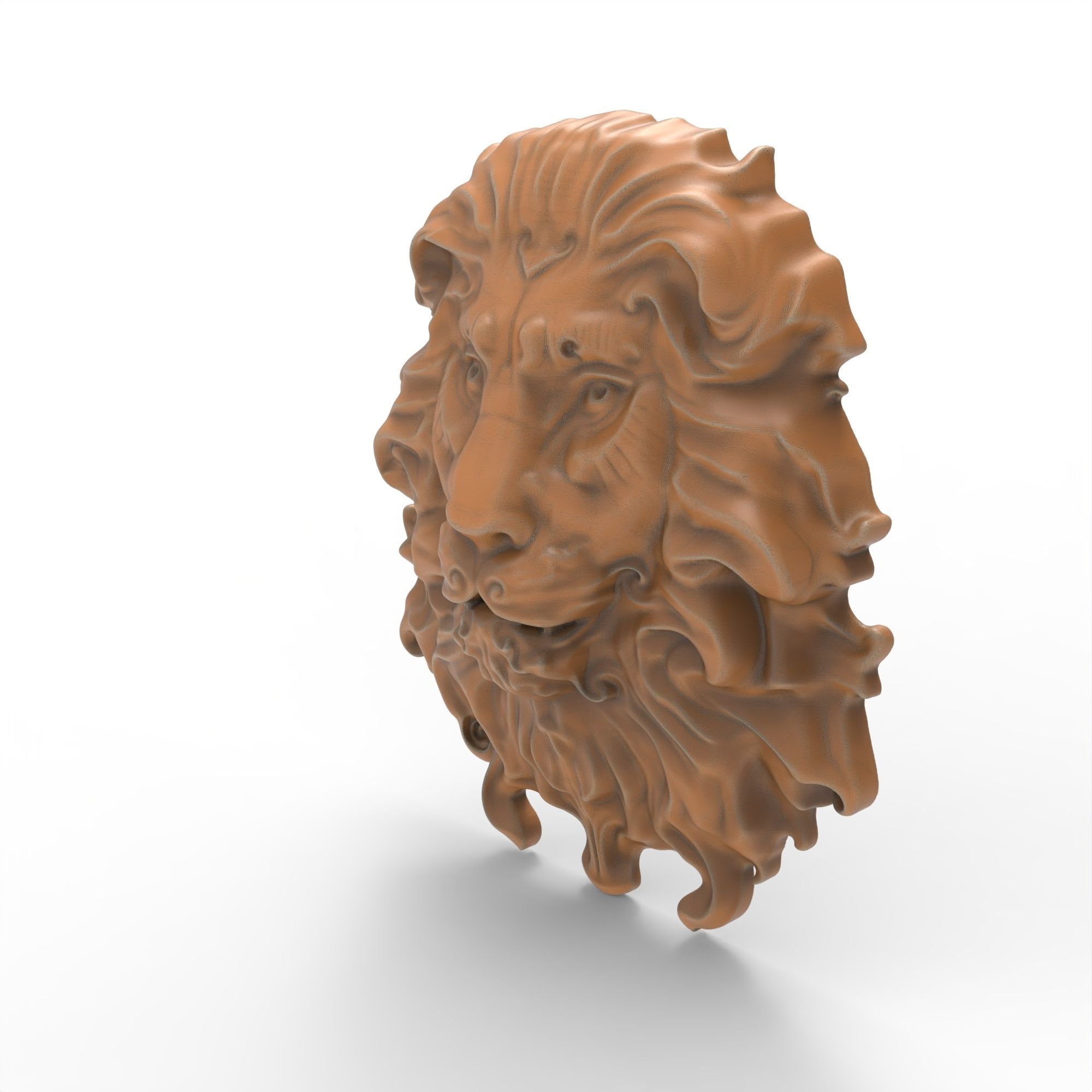 Lion Head Sculpture STL File 3D model 3D printable | CGTrader