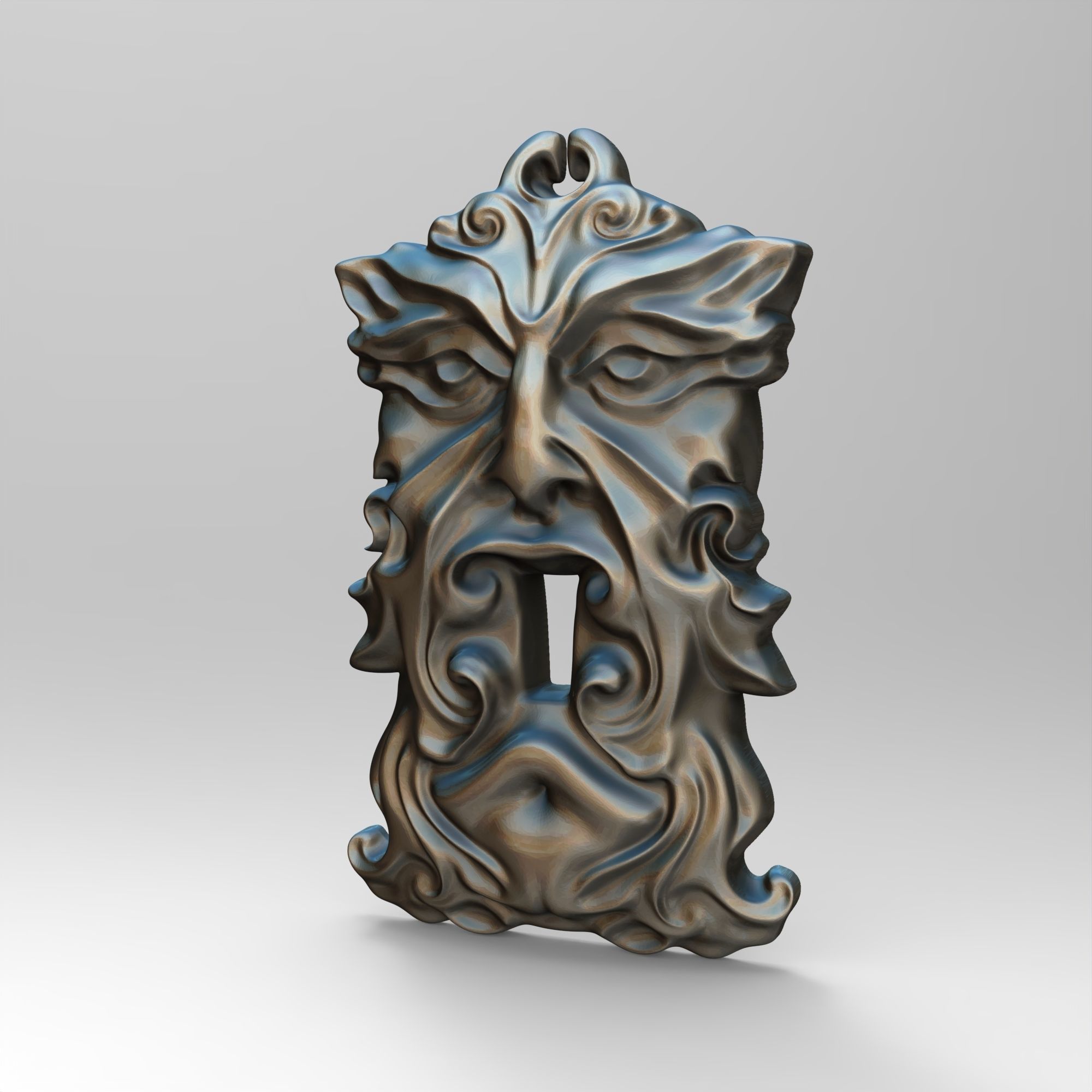 Vintage Leaf Green Man Door Lock Handle STL File 3D model 3D printable ...