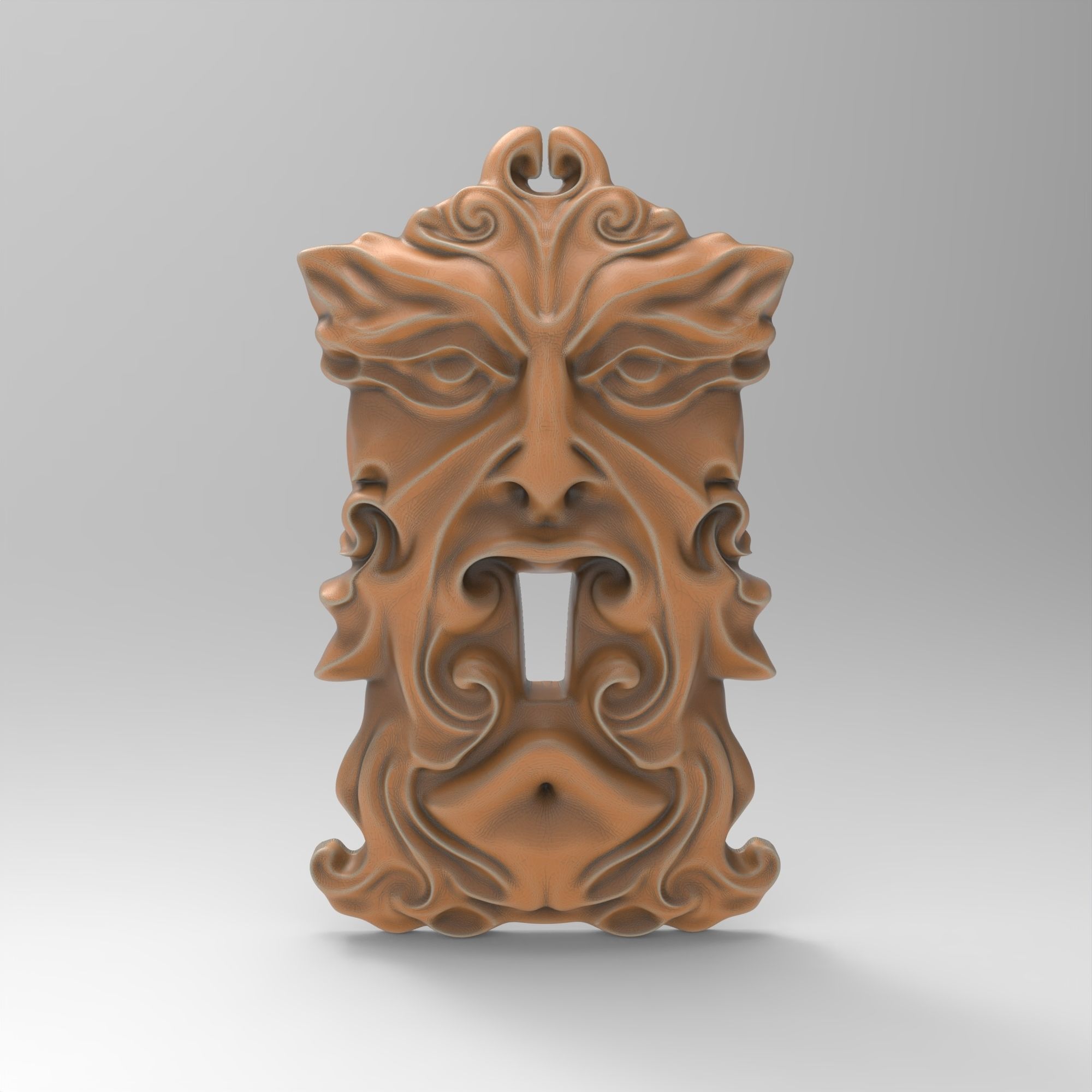 Vintage Leaf Green Man Door Lock Handle STL File 3D model 3D printable ...