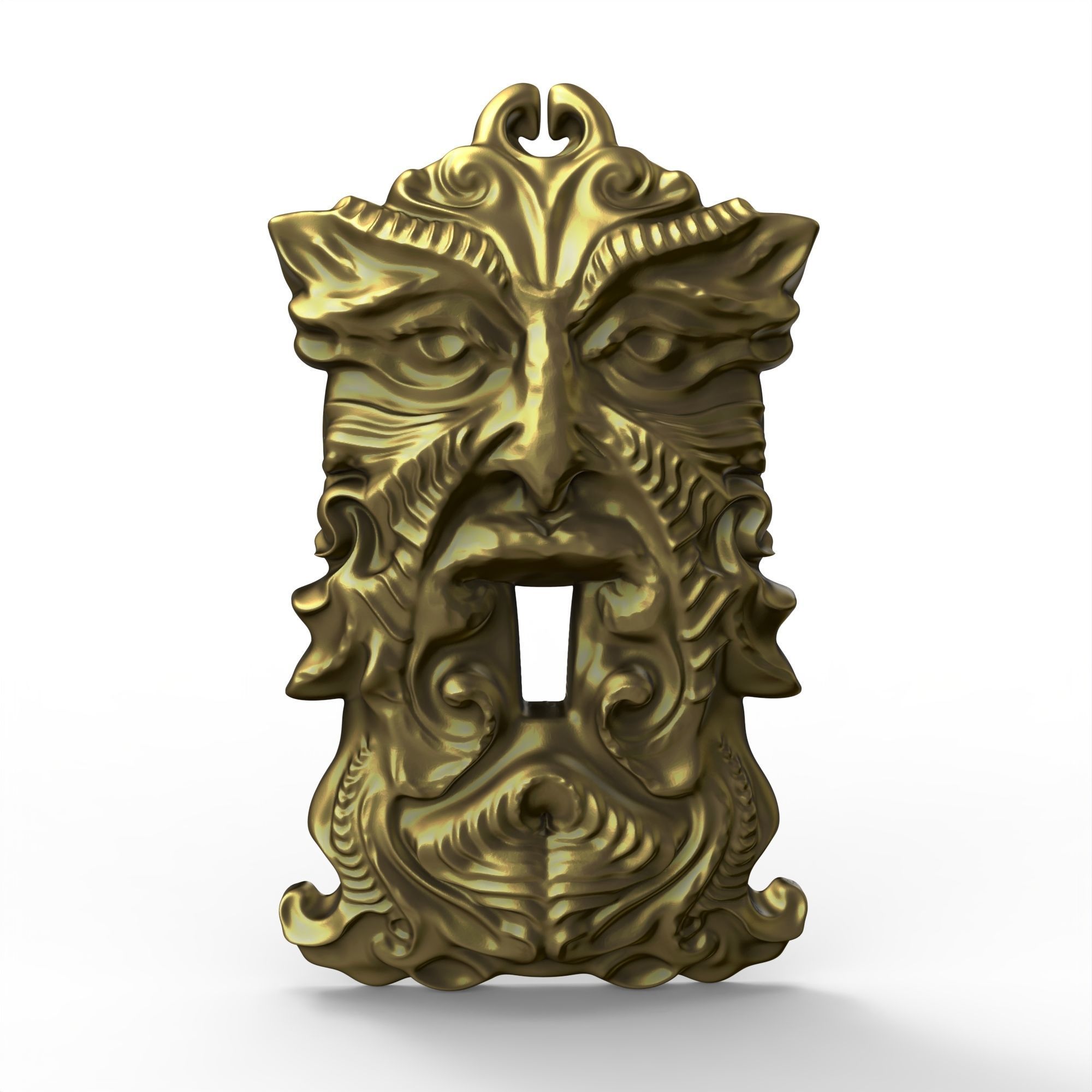 Vintage Leaf Green Man Door Lock Handle Sculpture Ornament STL 3D model ...