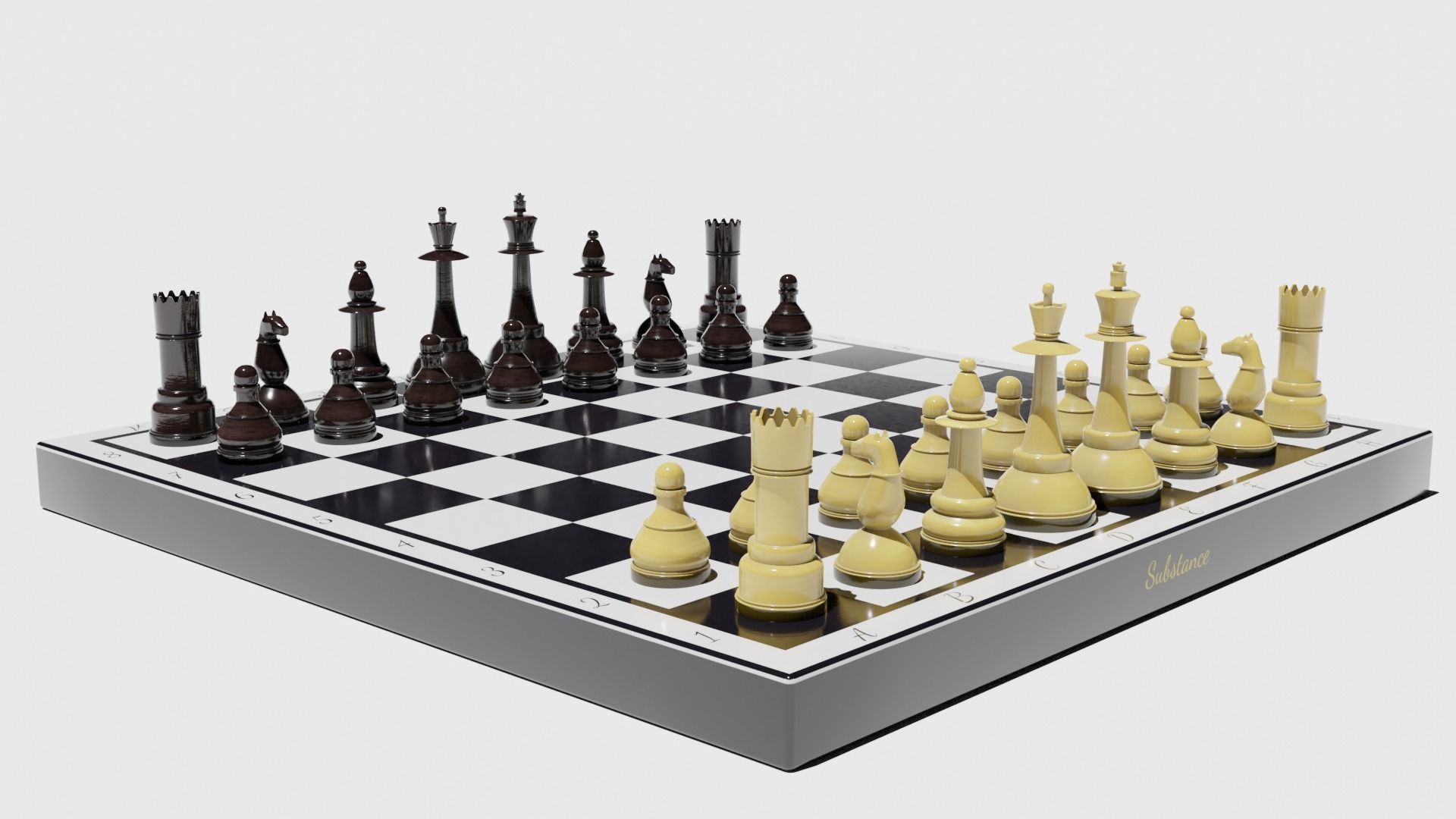 3D model Table games Chess Set VR / AR / low-poly | CGTrader