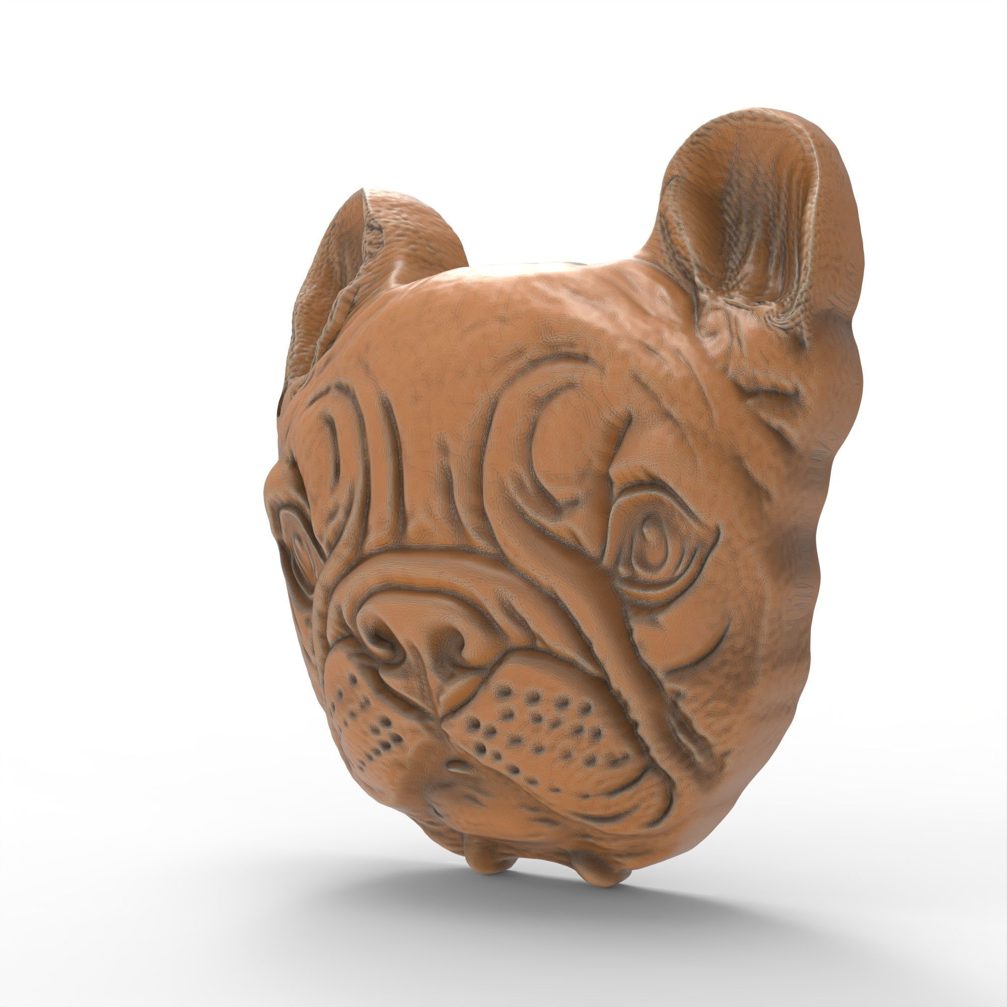 Cute French Bulldog Puppy Head STL File 3D model 3D printable | CGTrader