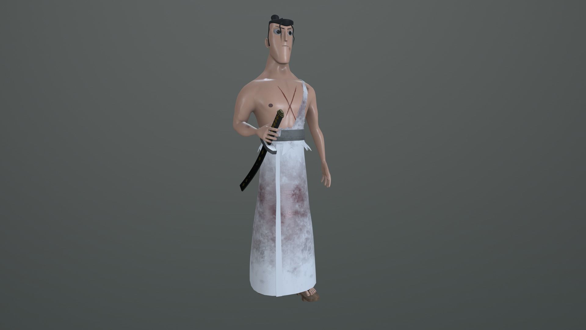 3D model 3D Model Samurai Jack -Highpoly-Lowpoly- VR / AR / low-poly ...