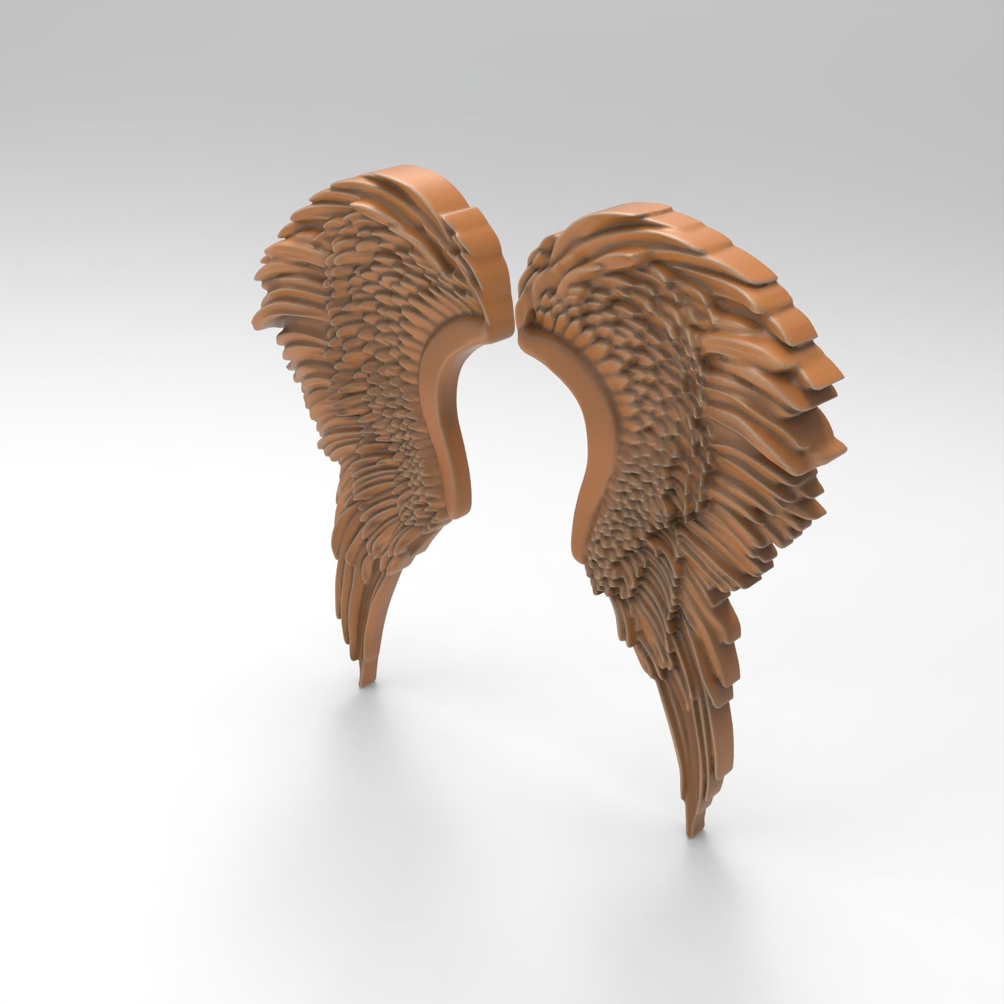 Pair of Angel Wings Sculpture STL File 3D model 3D printable | CGTrader