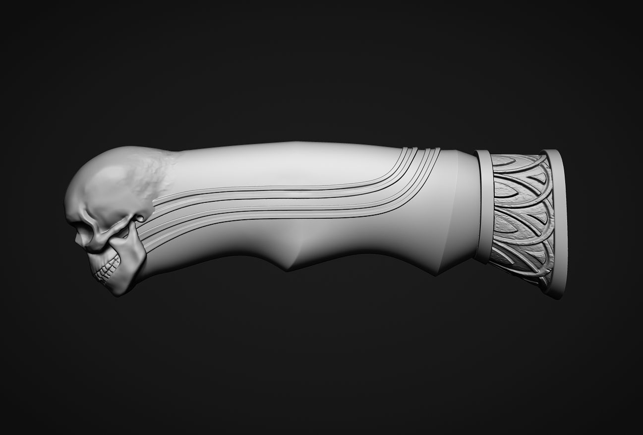 Skull Knife Handle 3D model 3D printable | CGTrader