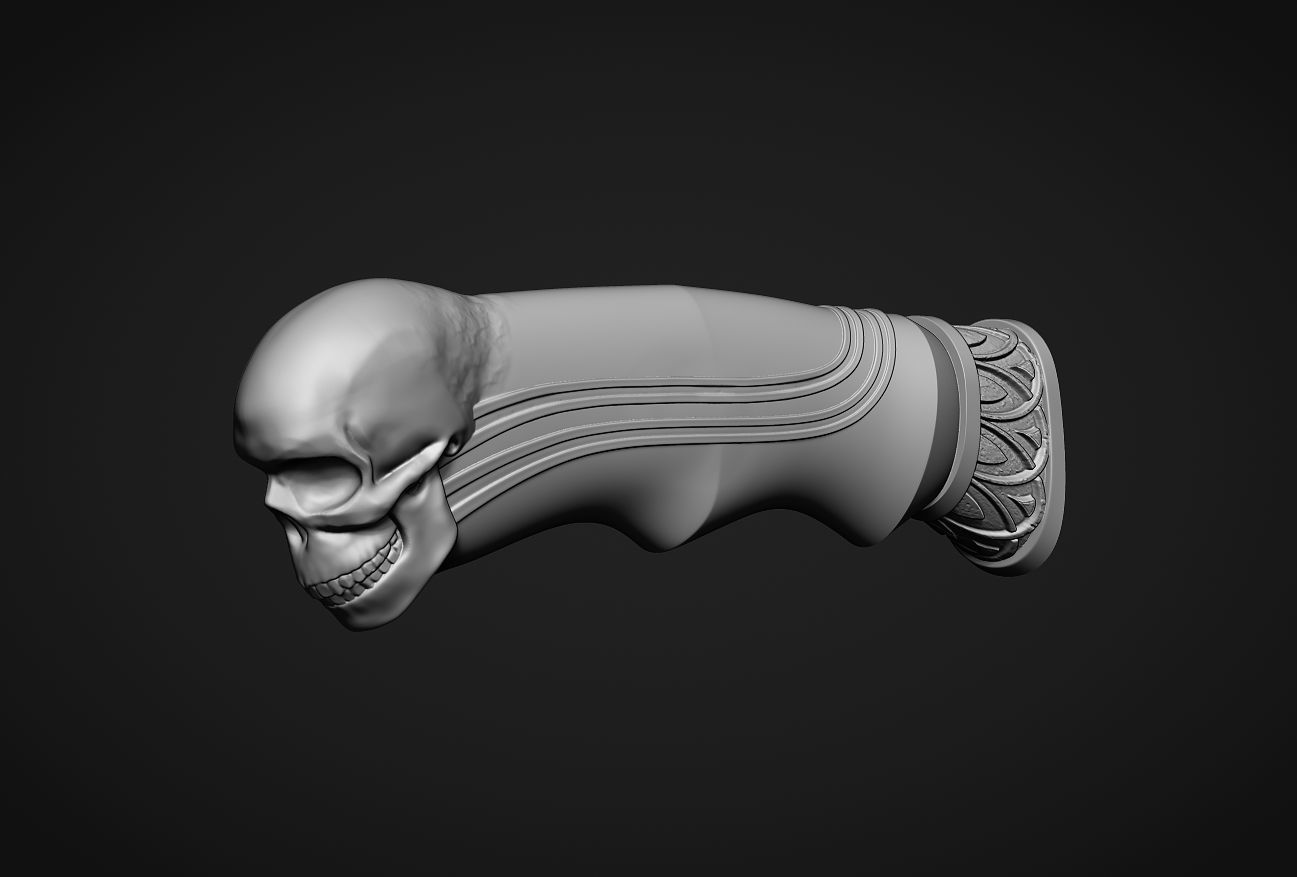 Skull Knife Handle 3D model 3D printable | CGTrader