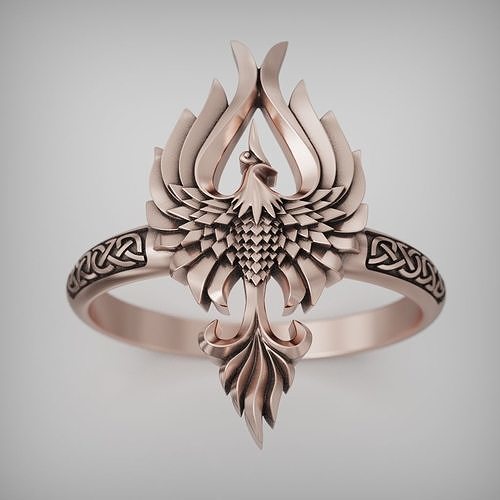 Fenix bird wings ring 3D model 3D printable | CGTrader