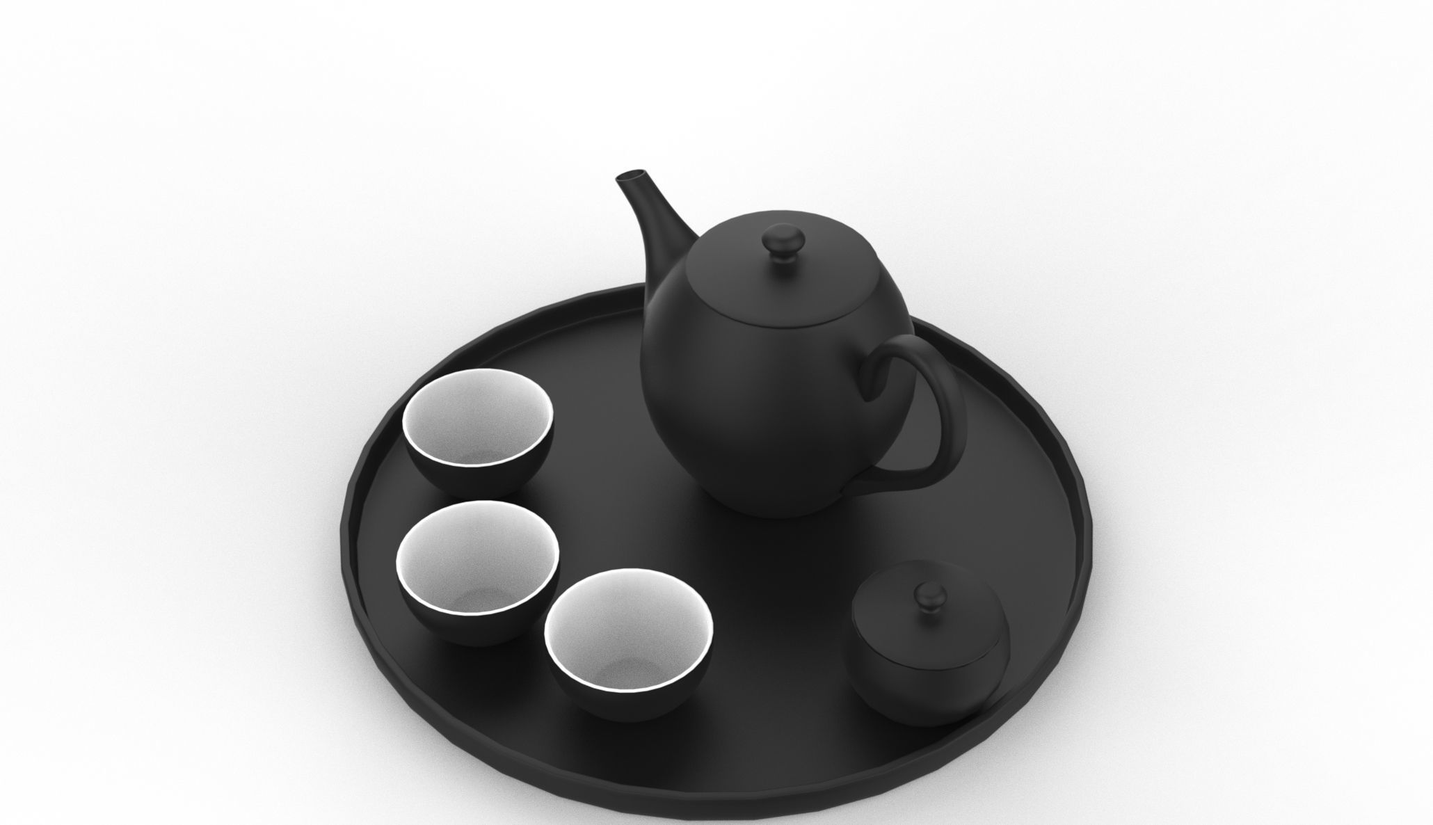 tea set 3D model animated | CGTrader