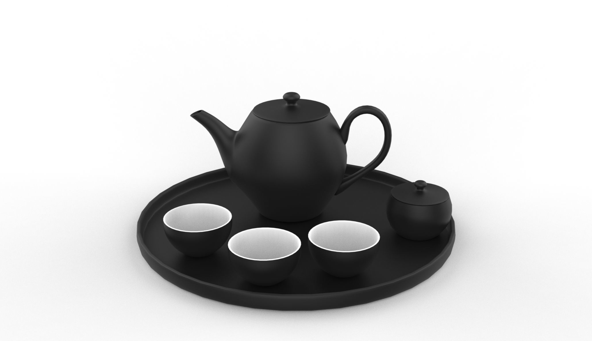 tea set 3D model animated | CGTrader