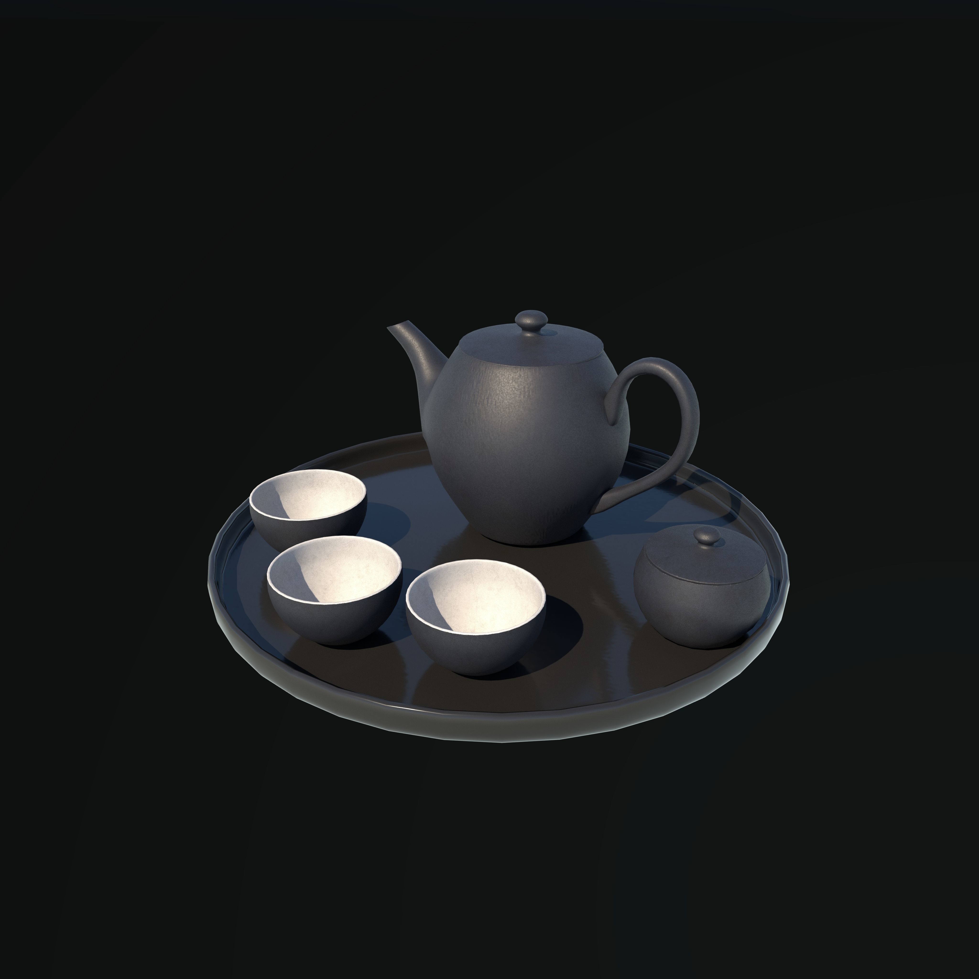 tea set 3D model animated | CGTrader