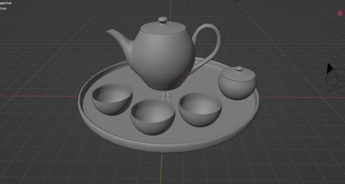 tea set 3D model animated | CGTrader