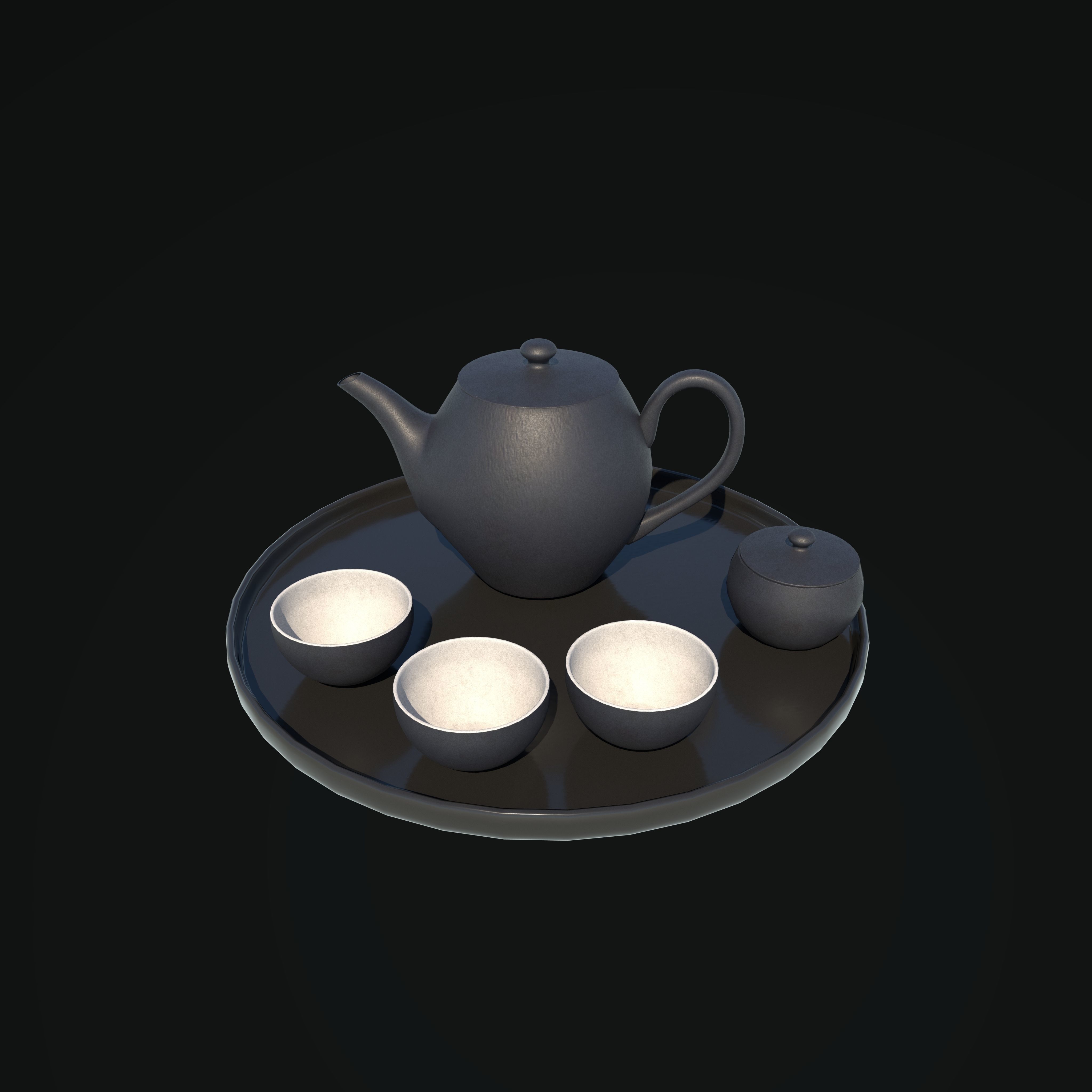 tea set 3D model animated | CGTrader