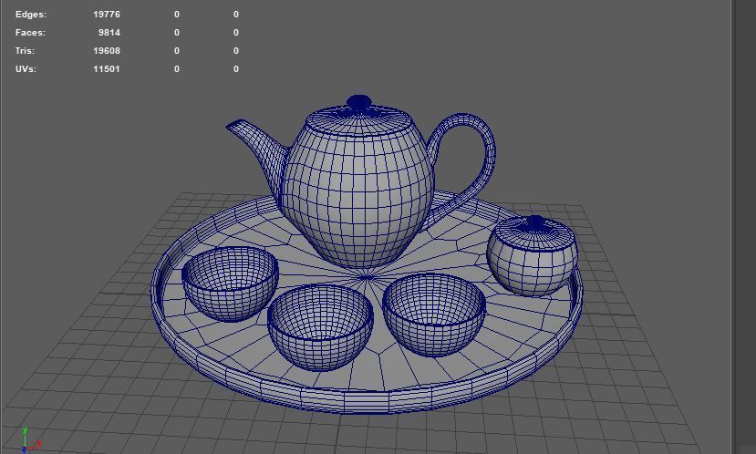 tea set 3D model animated | CGTrader