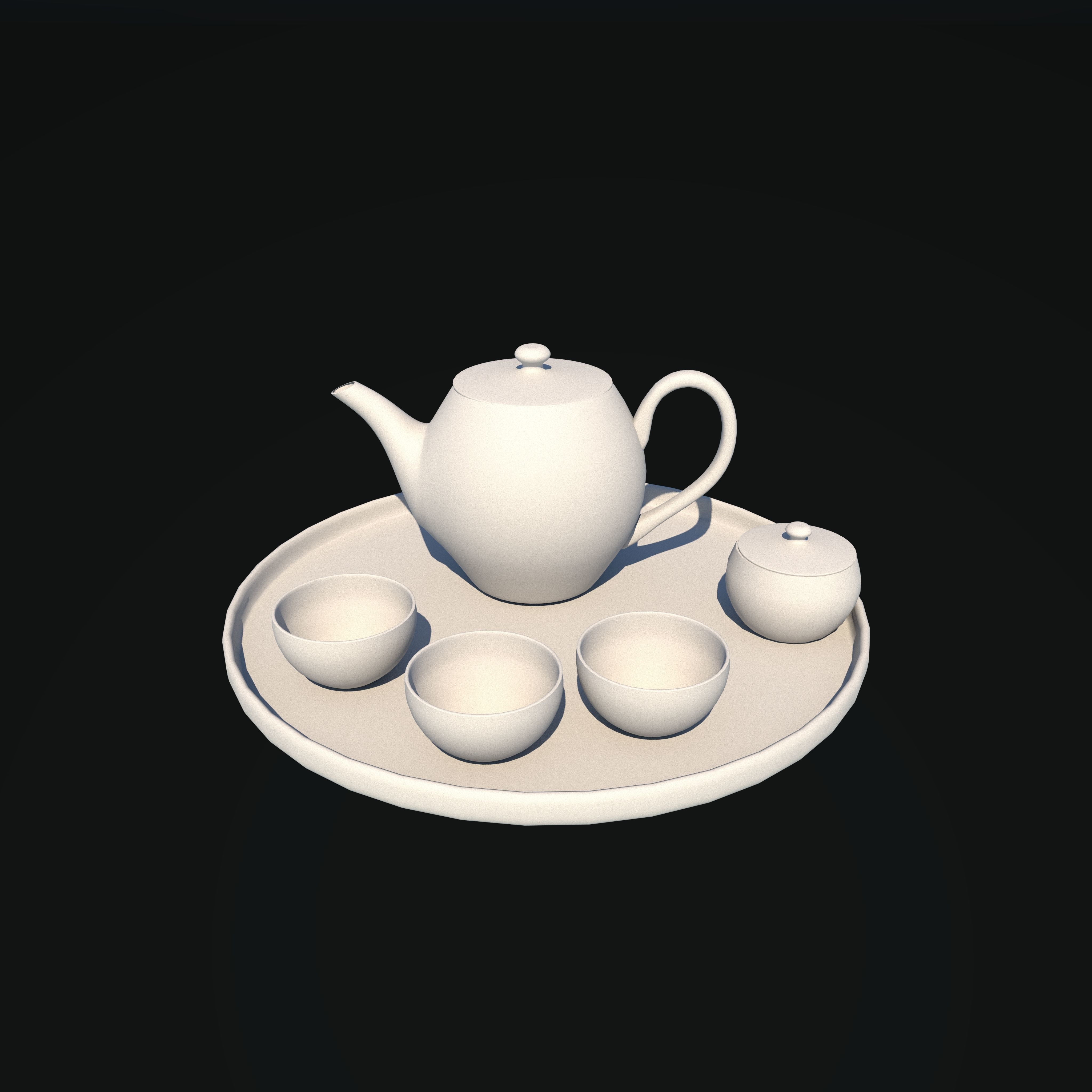 tea set 3D model animated | CGTrader