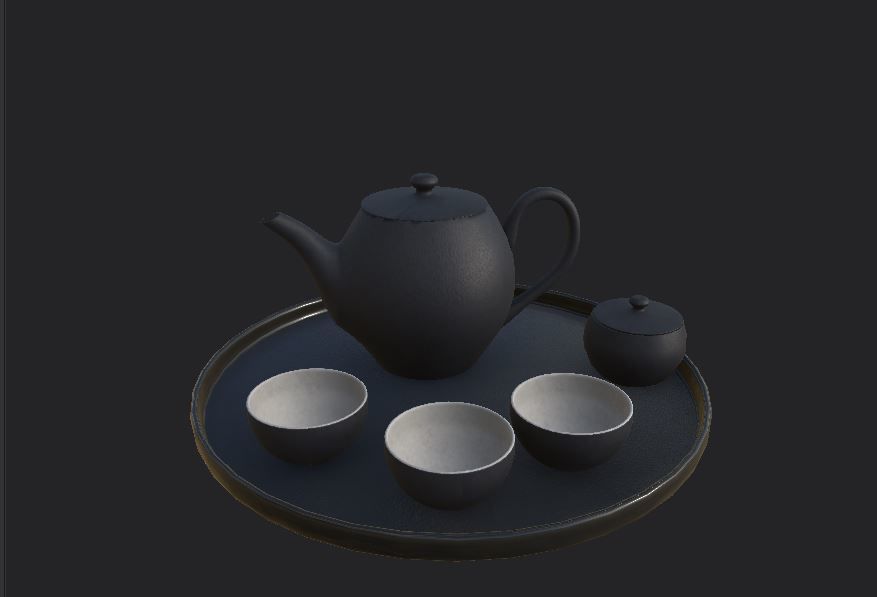 tea set 3D model animated | CGTrader