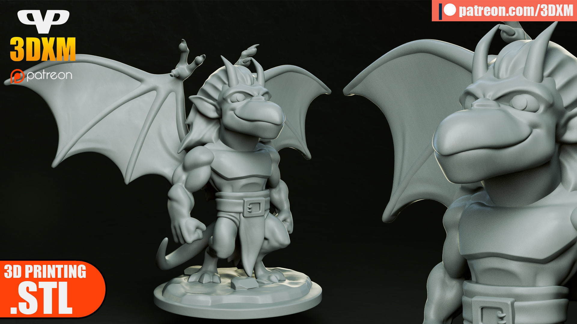 Gargoyles Brooklyn Chibi STL for 3D Printing 3DXM ChibiSTL 3D model 3D ...