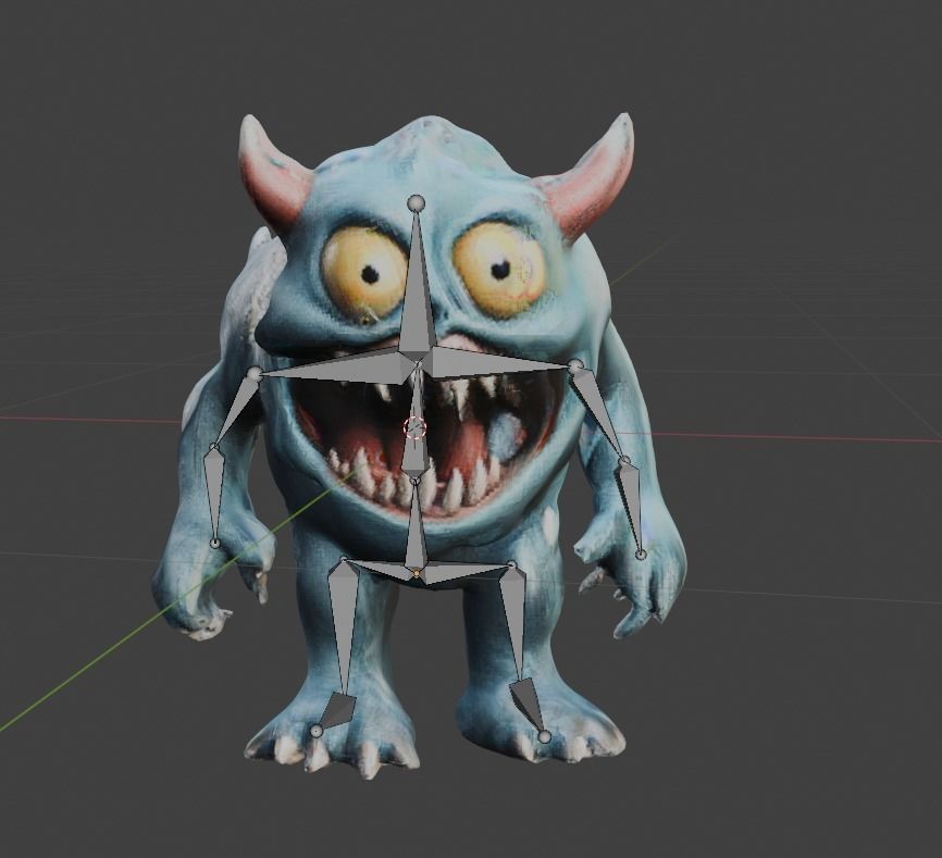 blue Rigged Monster free VR / AR / low-poly 3D model rigged | CGTrader