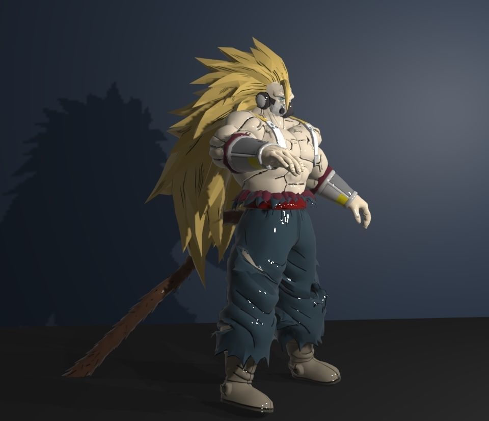 ssj rage 3D model animated rigged | CGTrader