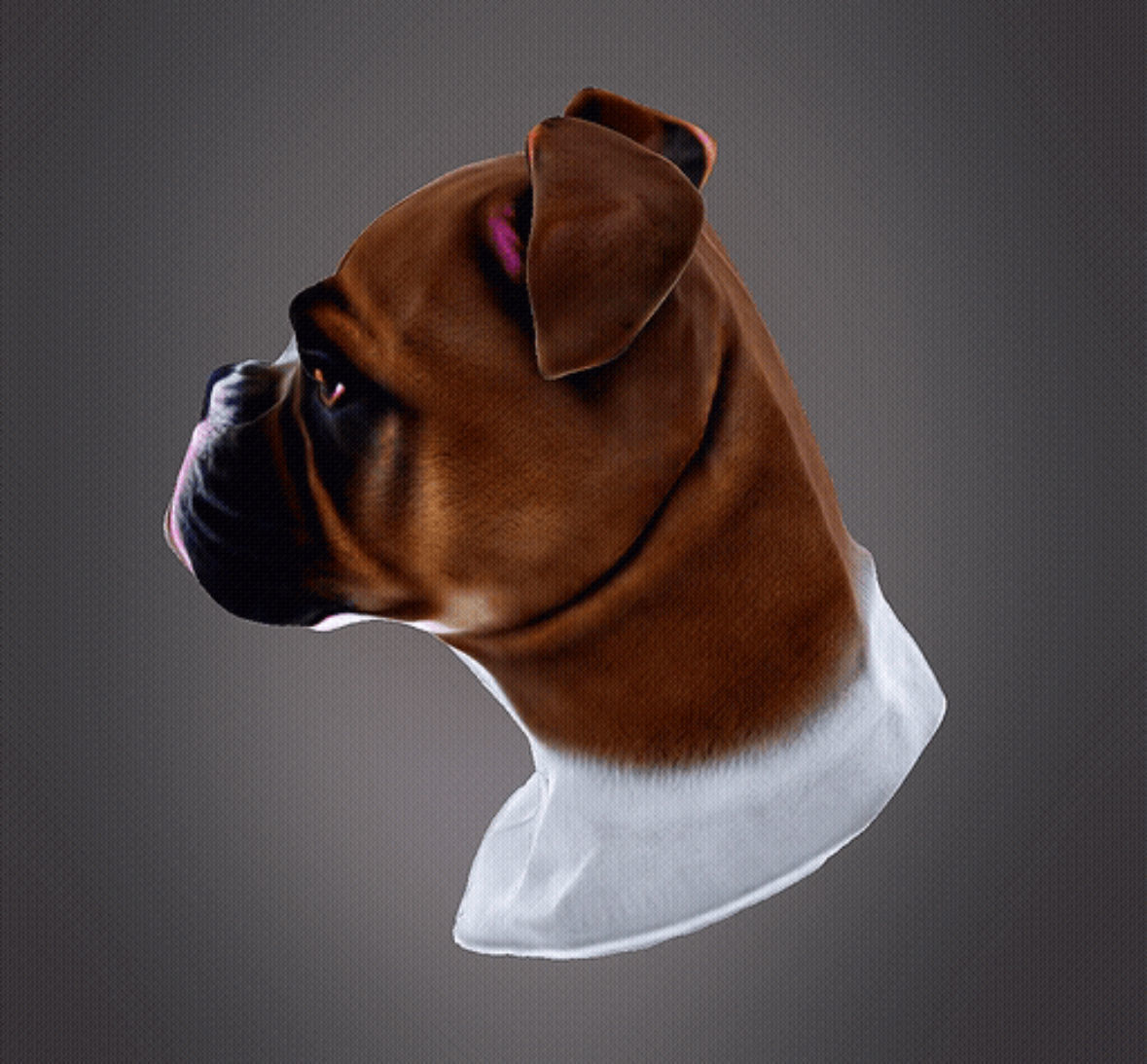 Boxer dog low poly bust 3D model 3D printable | CGTrader