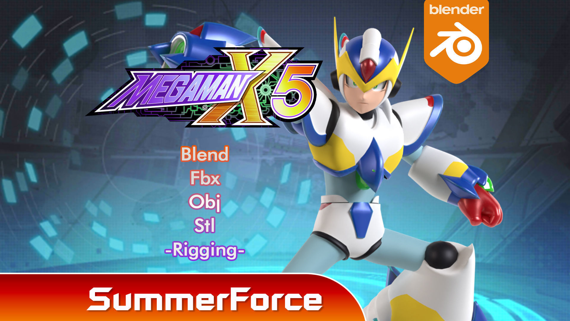 Megaman Falcon Armor - Mega Man X5 3D model rigged | CGTrader