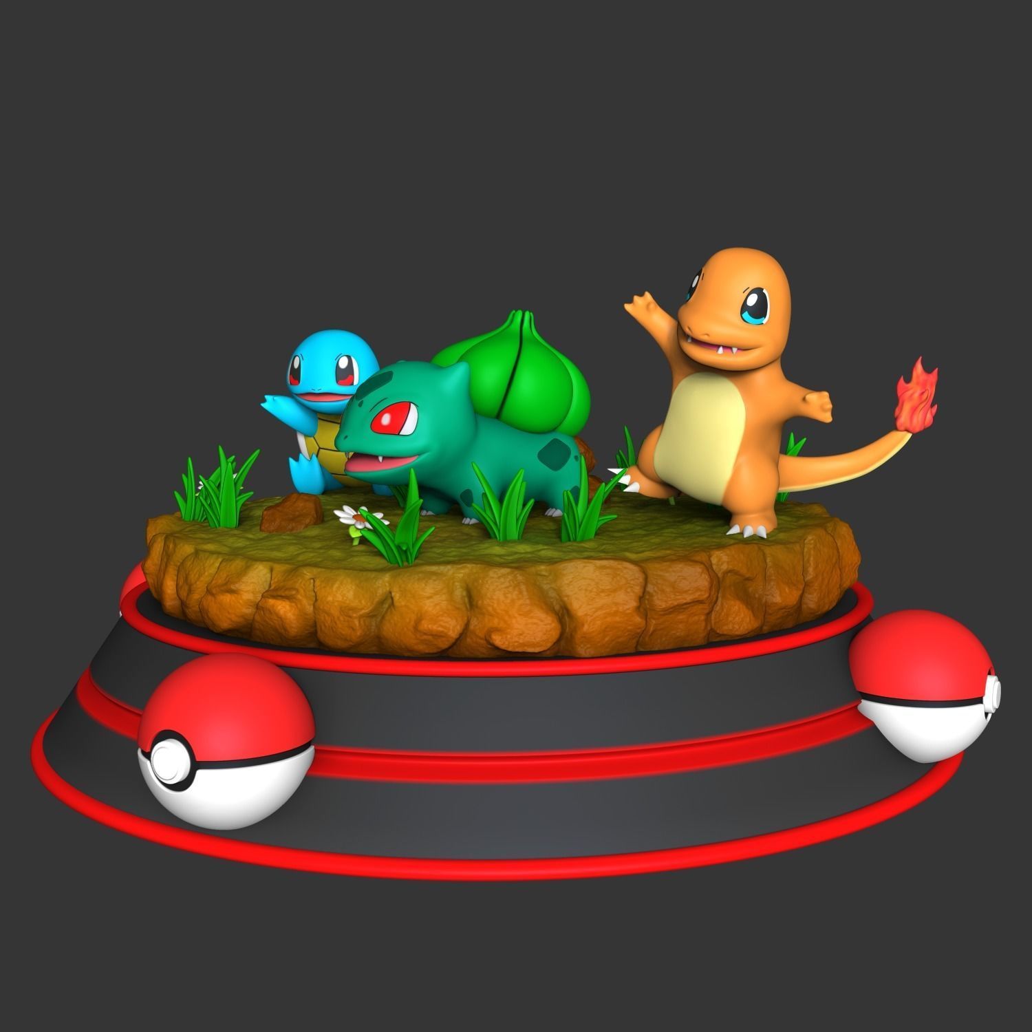 First generation starters - Pokemon 3D model 3D printable | CGTrader