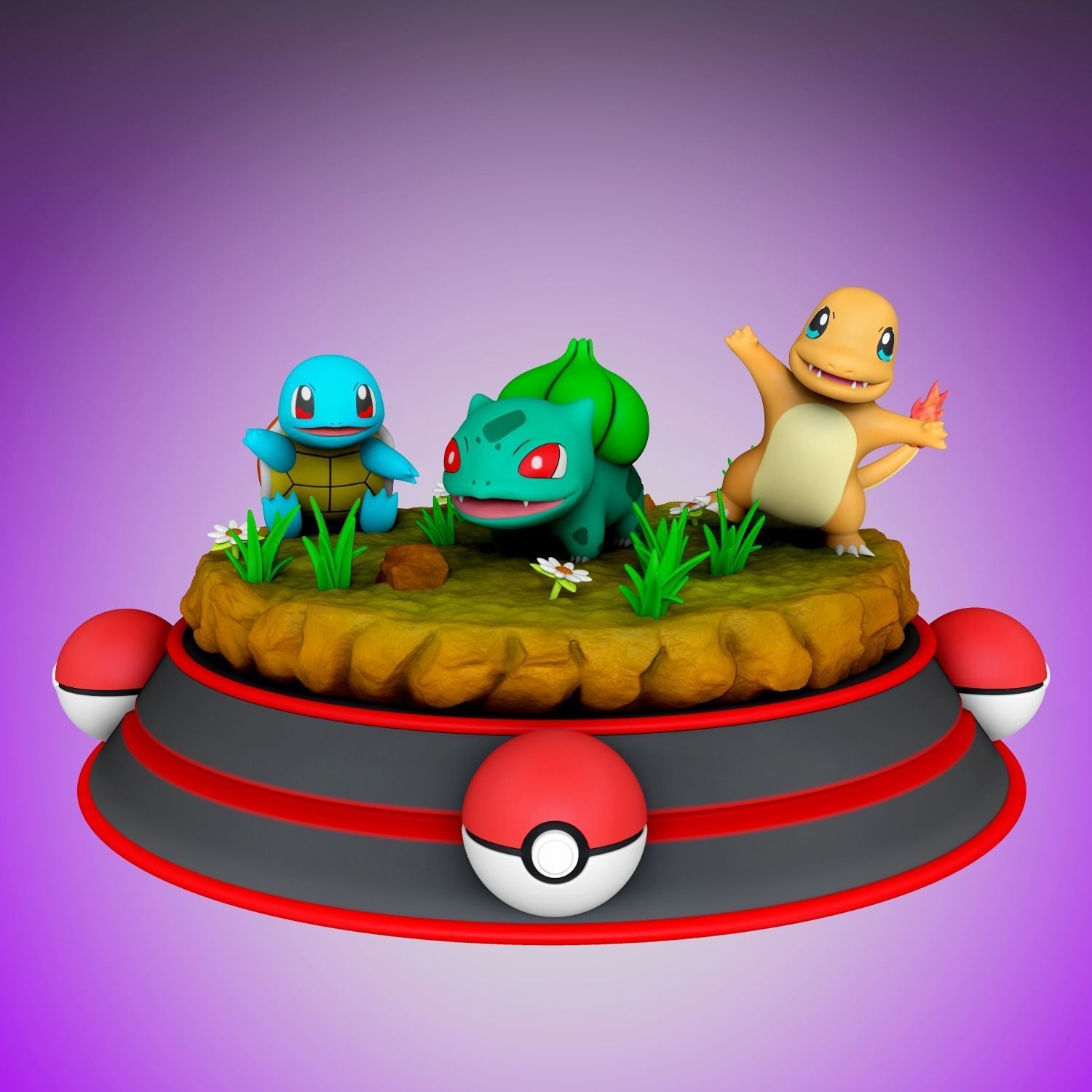 First generation starters - Pokemon 3D model 3D printable | CGTrader