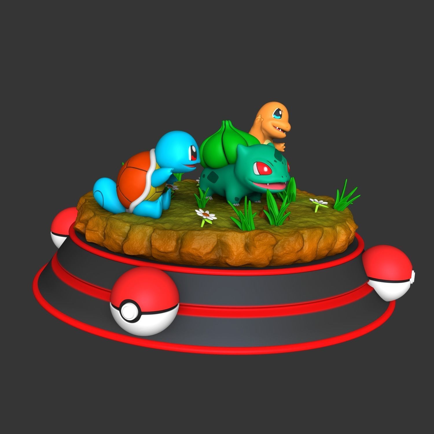First generation starters - Pokemon 3D model 3D printable | CGTrader
