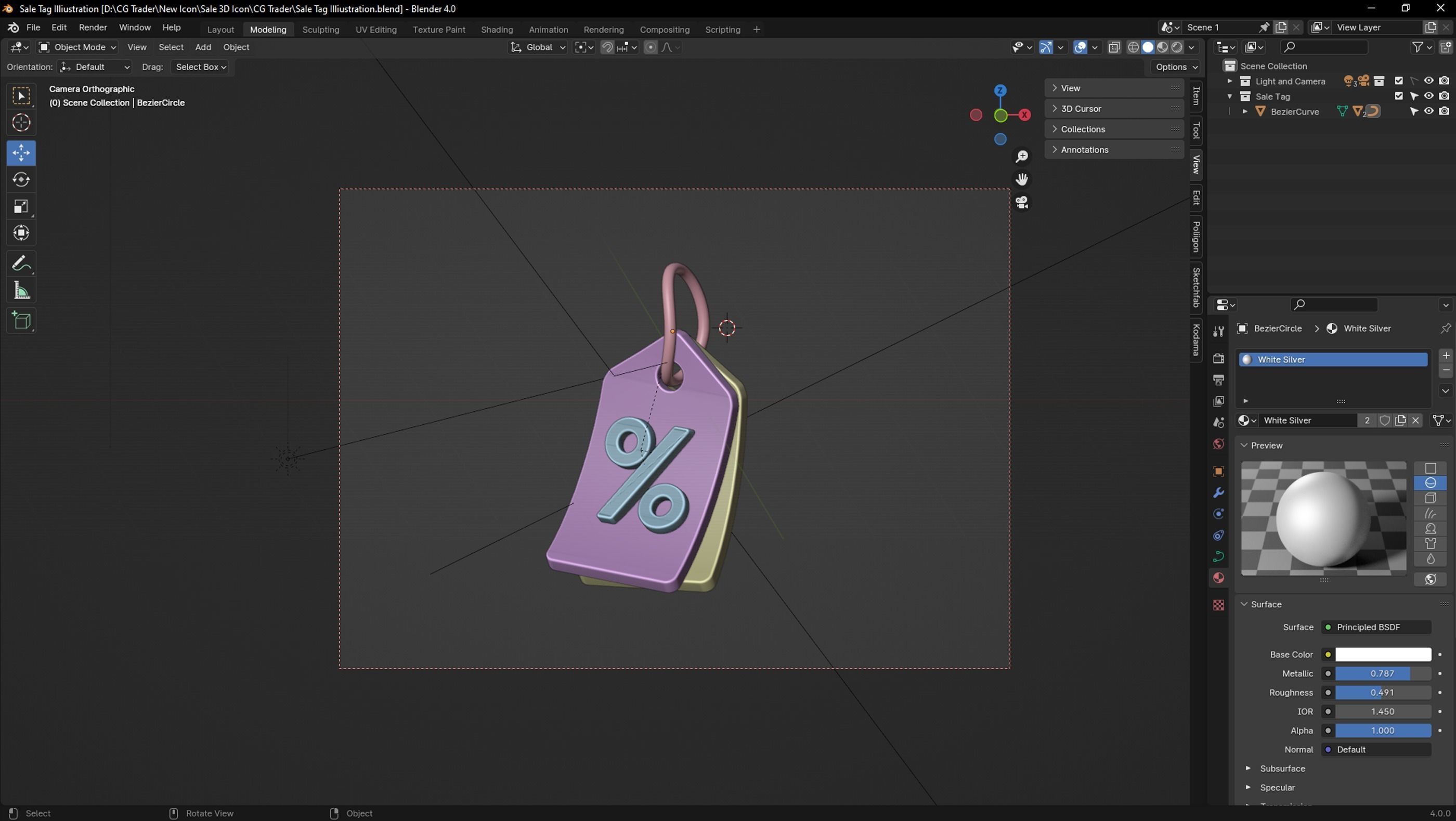 3D model Sale Tag Illustration VR / AR / low-poly | CGTrader