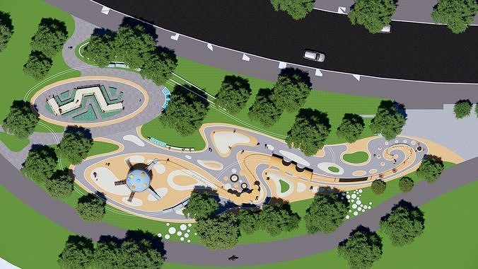 Octopus Theme Playground 3D model | CGTrader