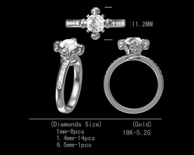 Fancy design diamond engagement ring for women 3D model free 3D model ...