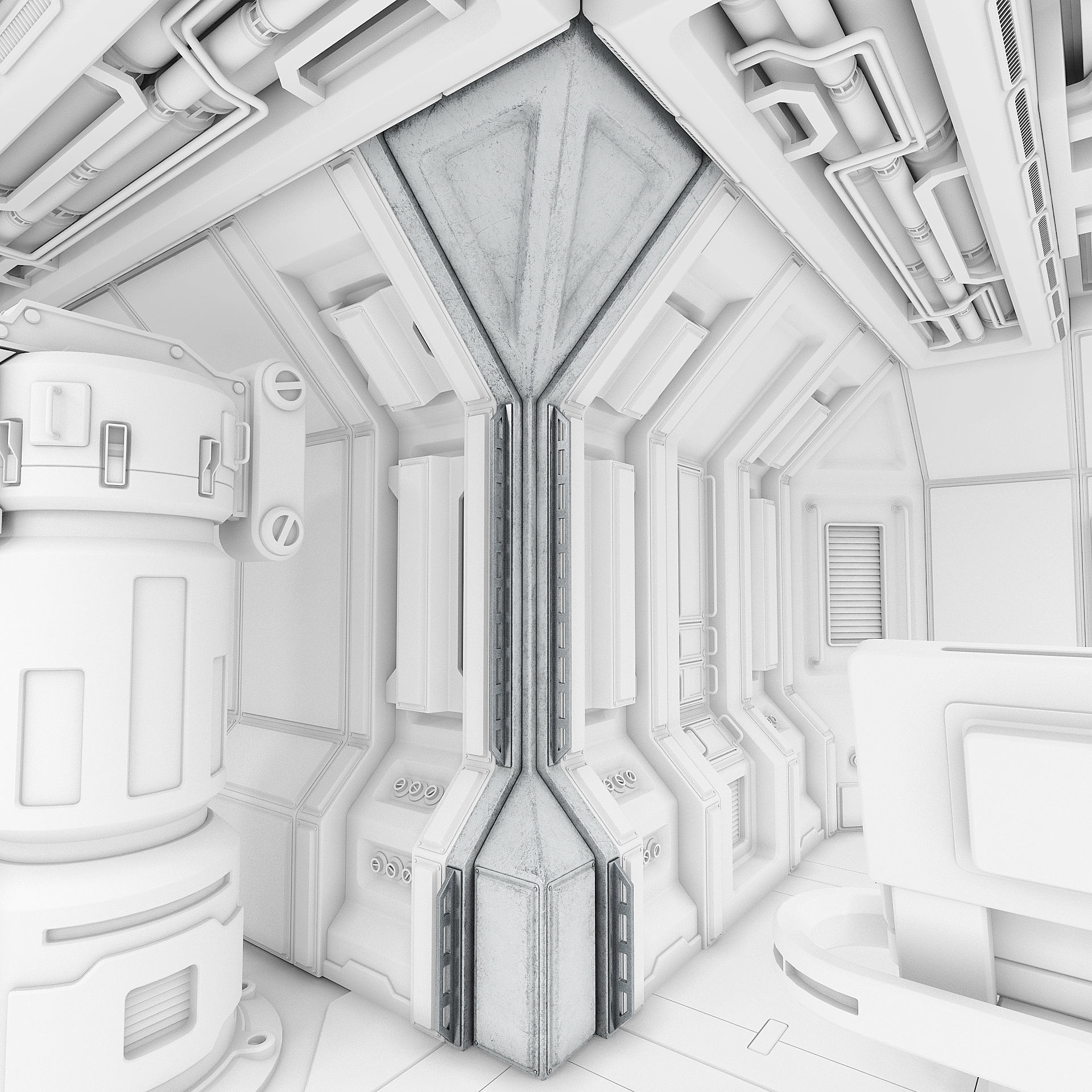 Space Station Wall - Corner Outside 3D model | CGTrader