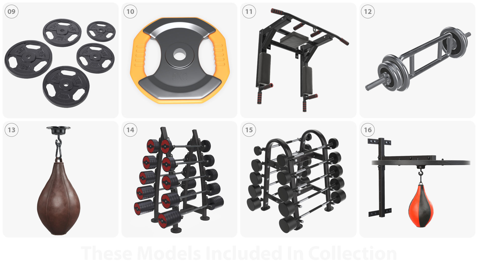 Large gym collection 3D model | CGTrader
